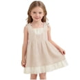 CHEEREAM Kids Gingham Dresses A-Line Cute Casual Sundress Lace Trim ...