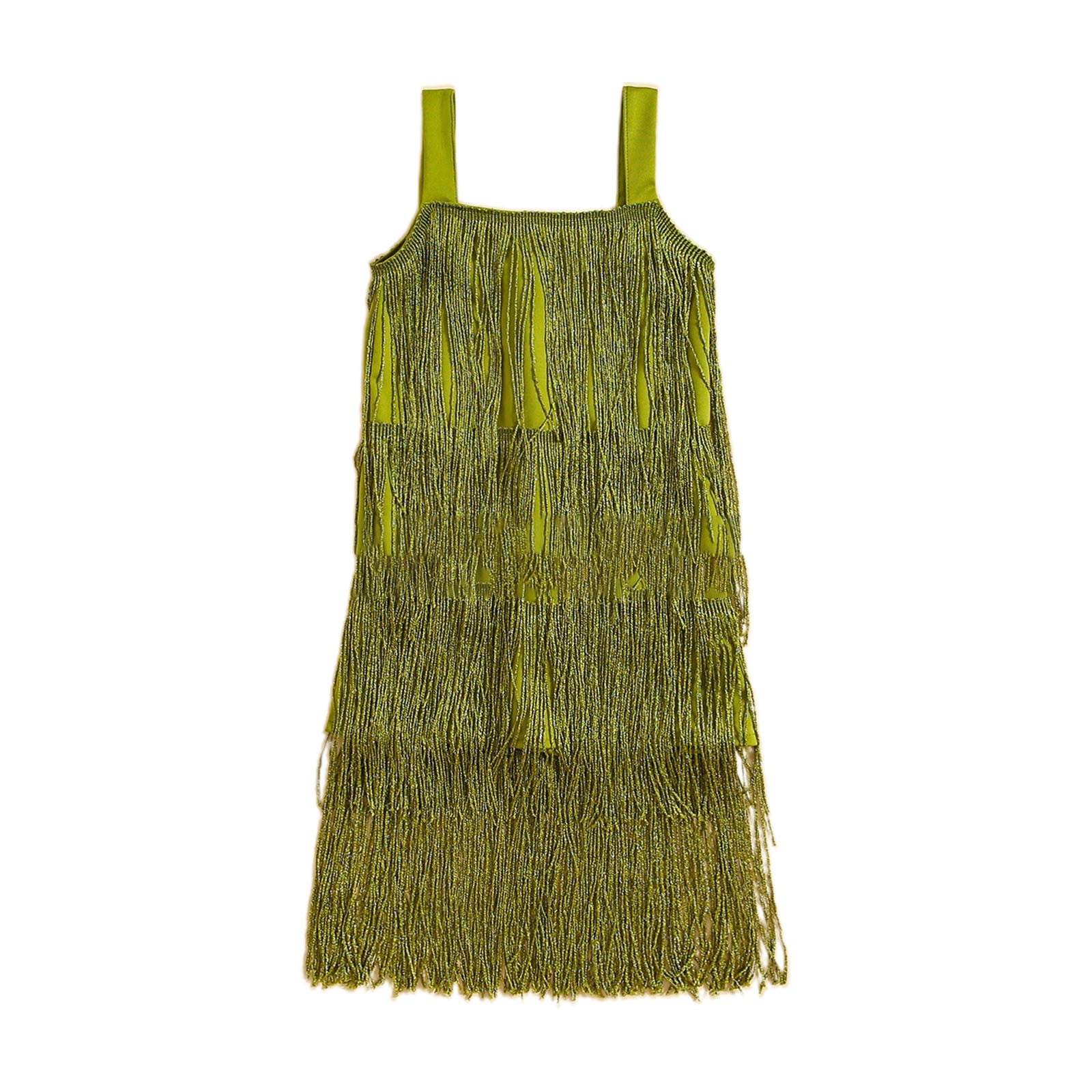 CHEEREAM Little Kids Girls Sequin Fringe Dress Sparkly Tassel ...