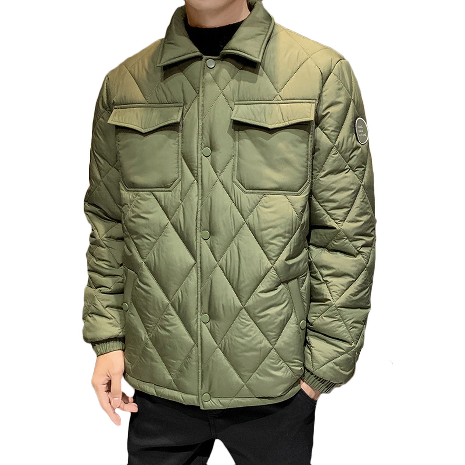 CHEEREAM Men's Diamond Quilted Flight Bomber Jacket Lightweight ...