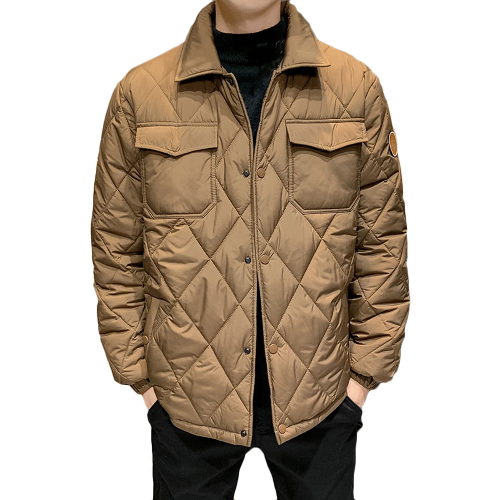 CHEEREAM Men's Diamond Quilted Flight Bomber Jacket Lightweight ...