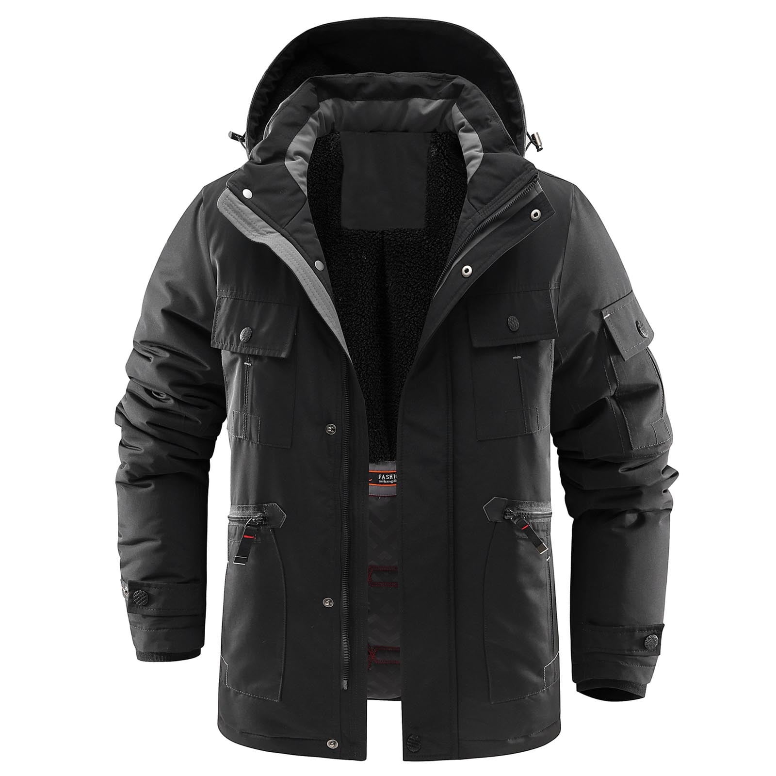 CHEEREAM Men's Puffer Jacket Waterproof Winter Parka jacket Warm ...