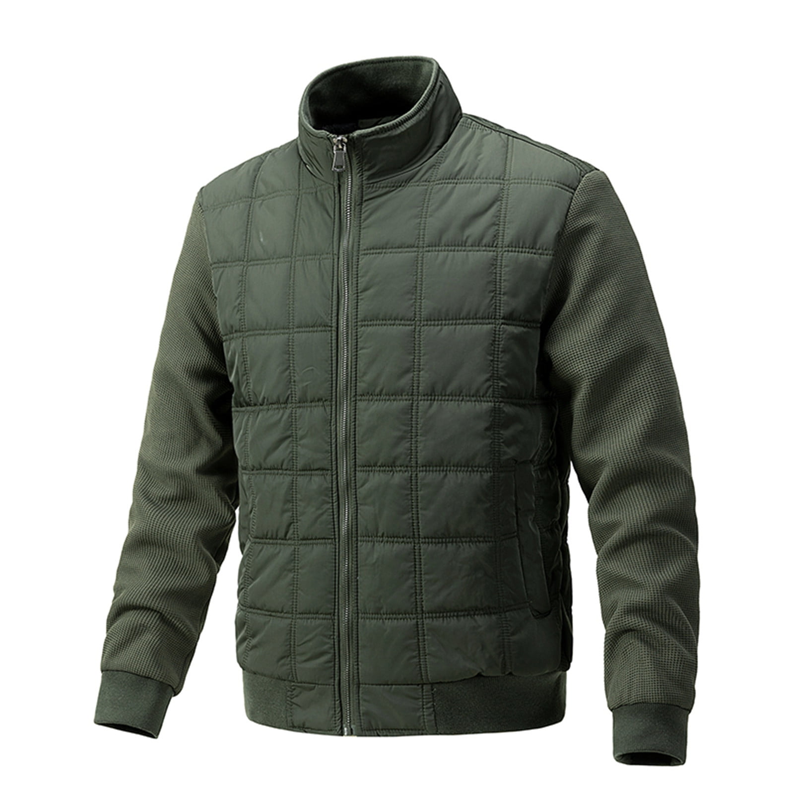 CHEEREAM Men's Winter Jacket Lightweight Puffer Jacket Stand Collar ...