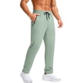 CHEEREAM Mens Athletic Pants Elastic Drawstring Waist Trousers with ...