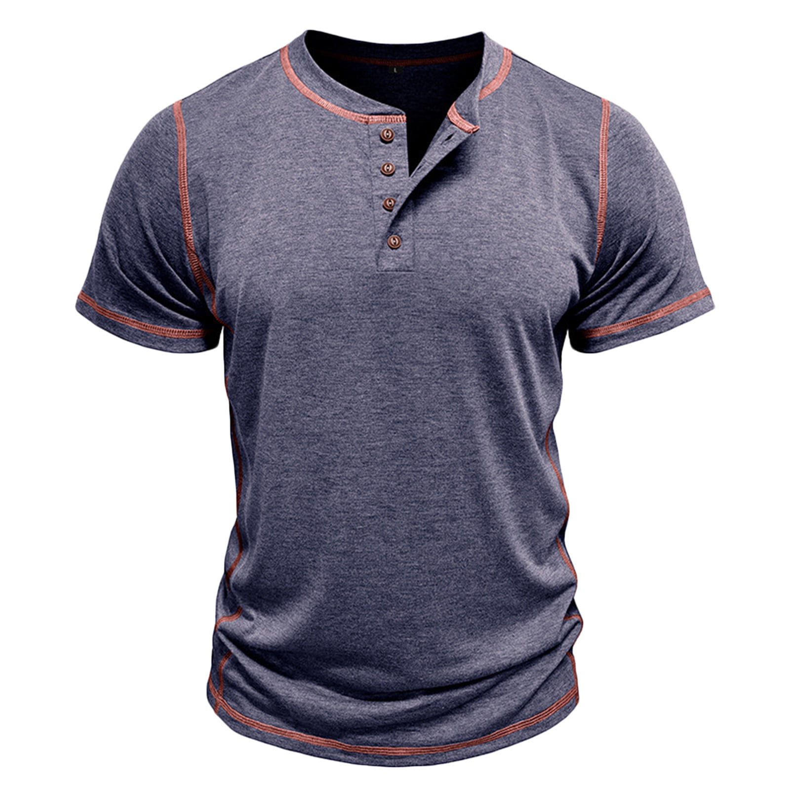 CHEEREAM Mens Short Sleeve Henley Shirts Casual Classic Cotton T-Shirts Lightweight Button Tee ...