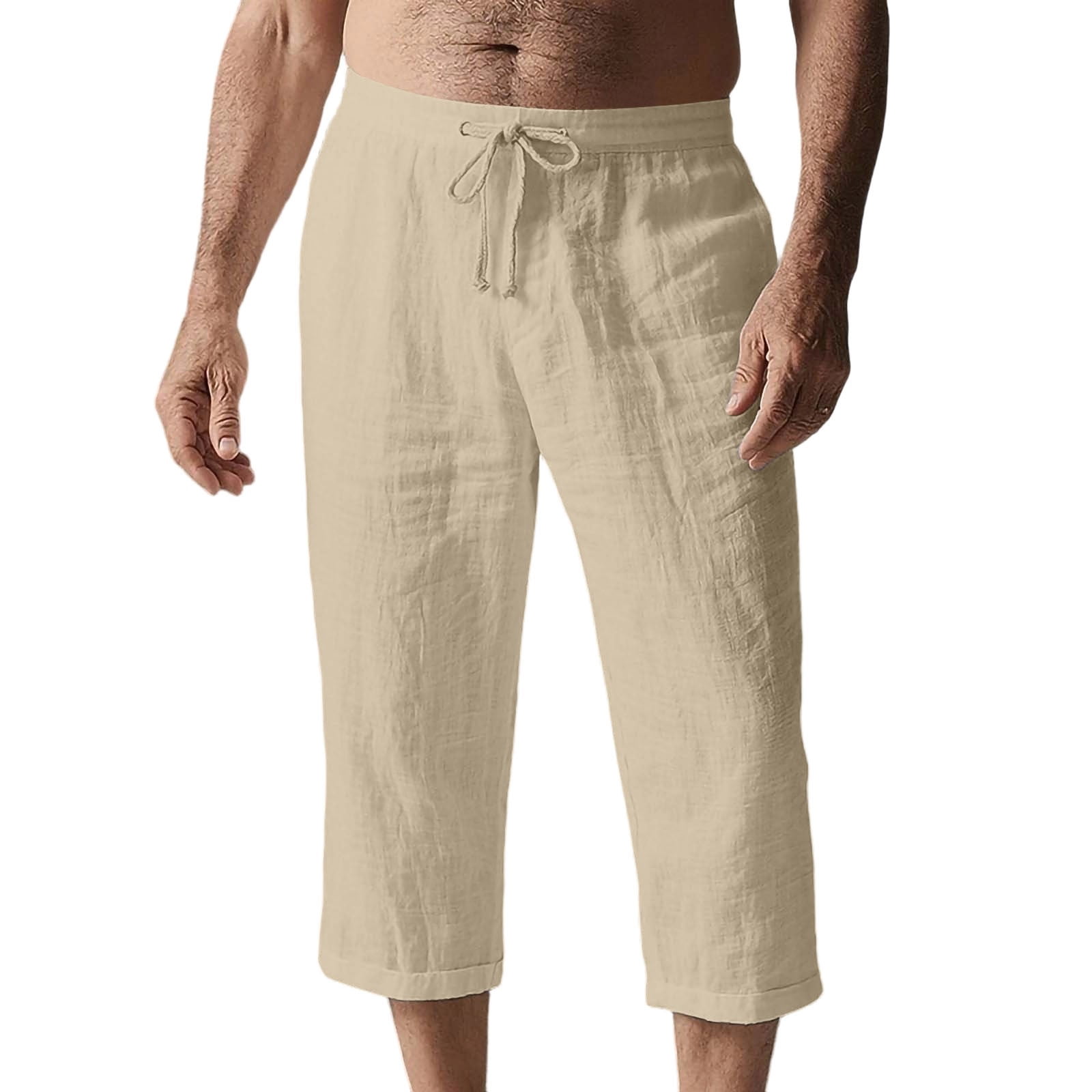 CHEEREAM Mens Stretch Pants Lightweight Breathable Elastic Waist ...