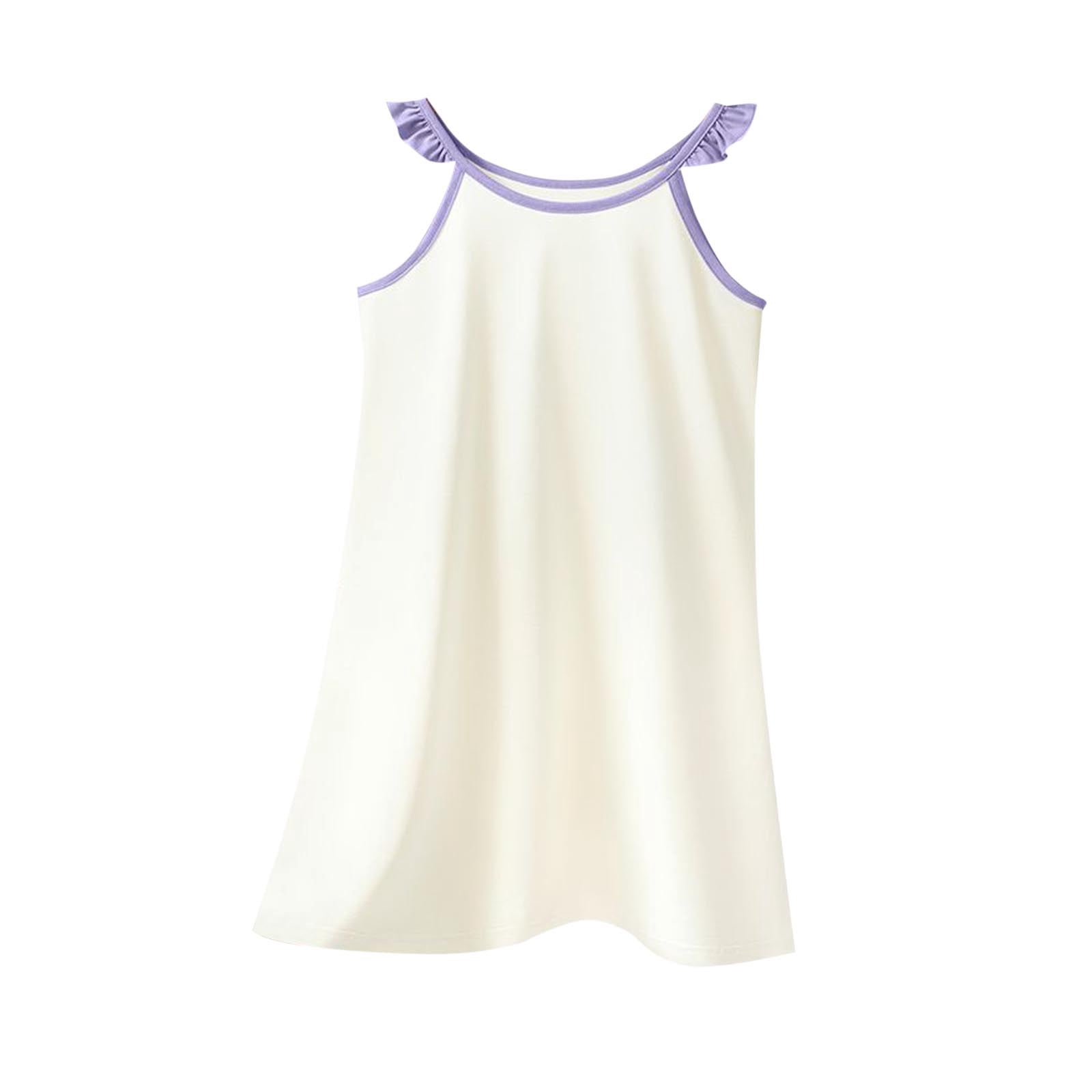 CHEEREAM Summer Dresses For Kids Ruffle Strap Cami Sleeveless Tank ...