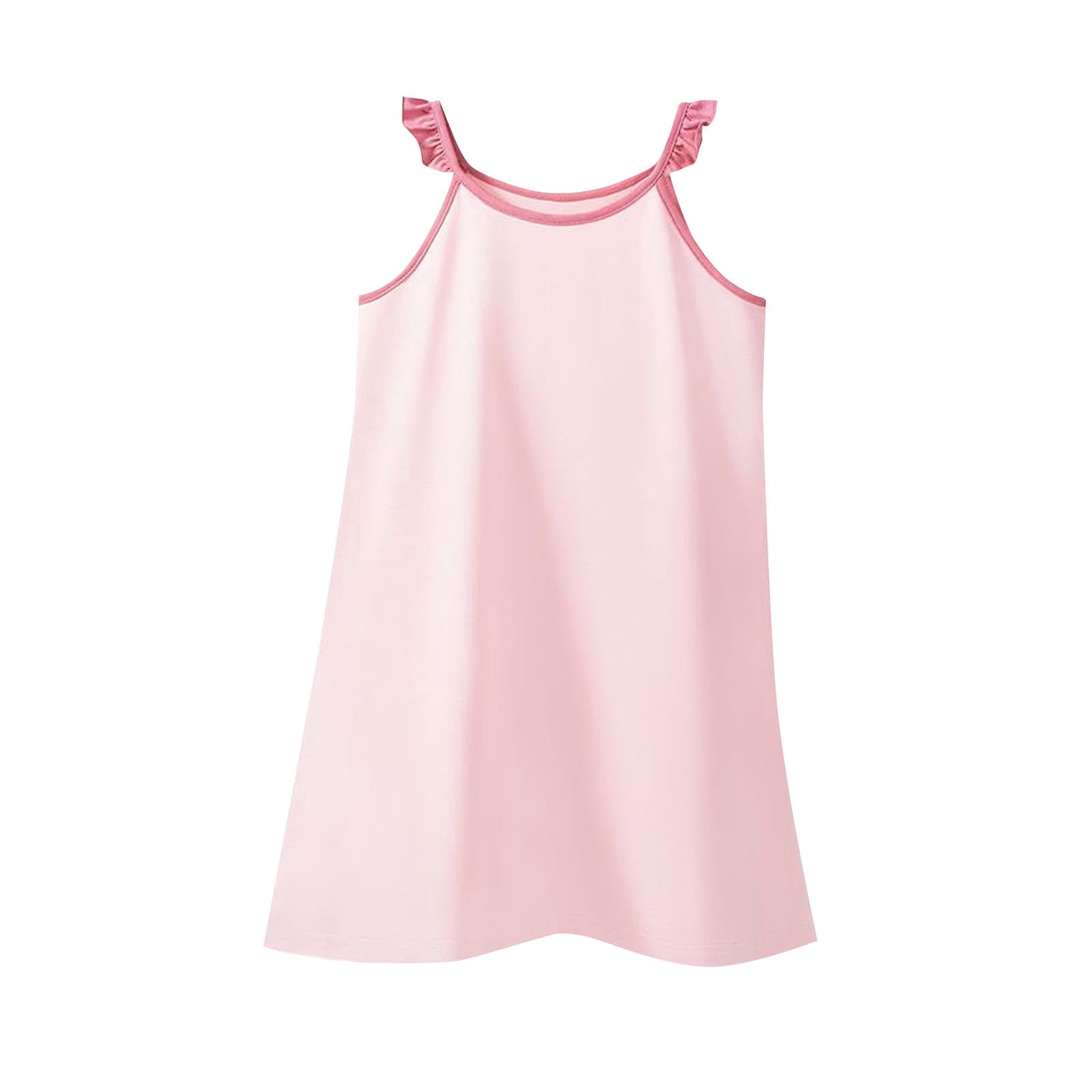CHEEREAM Summer Dresses For Kids Ruffle Strap Cami Sleeveless Tank ...