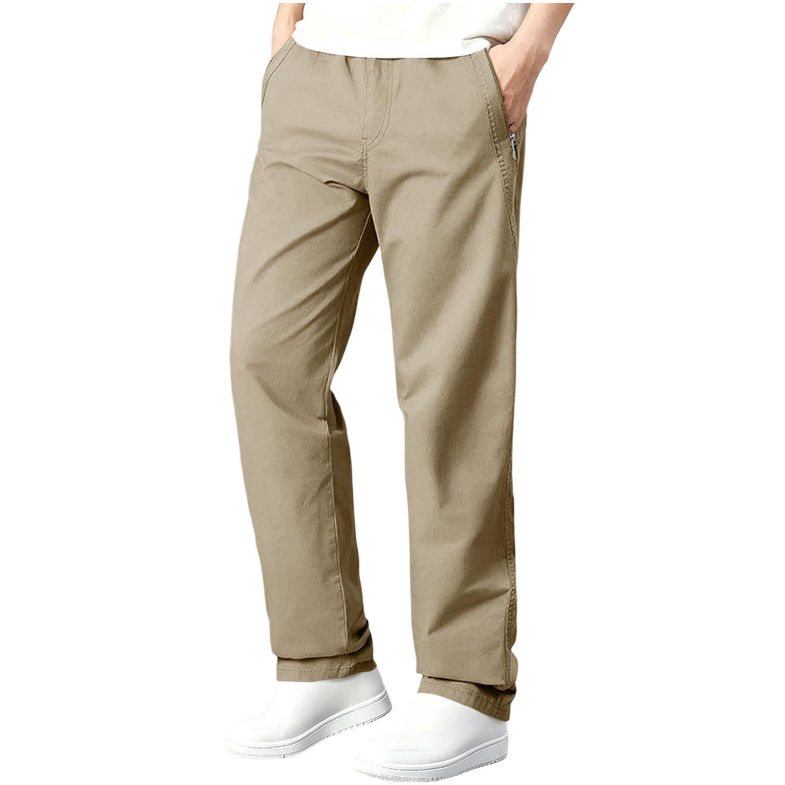 CHEEREAM Summer Pants for Mens Straight Leg Elastic Waist Sport ...