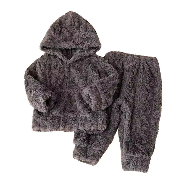 CHEEREAM Toddler Baby Boy Fleece Set Winter Pullover Tops Pants 2pcs ...