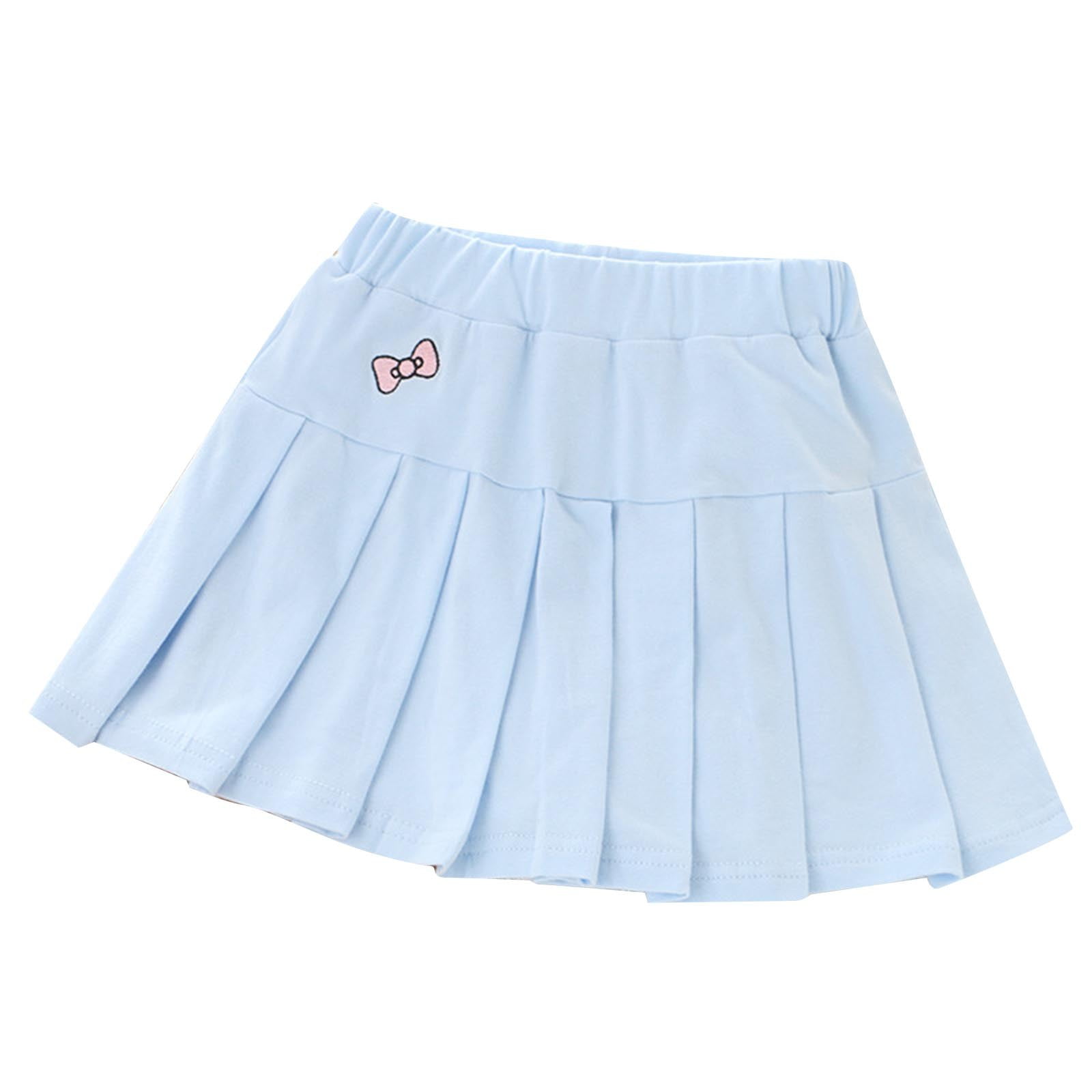 CHEEREAM Toddler Baby Girls Skirts Skorts Elastic Waist Plain Pleated ...