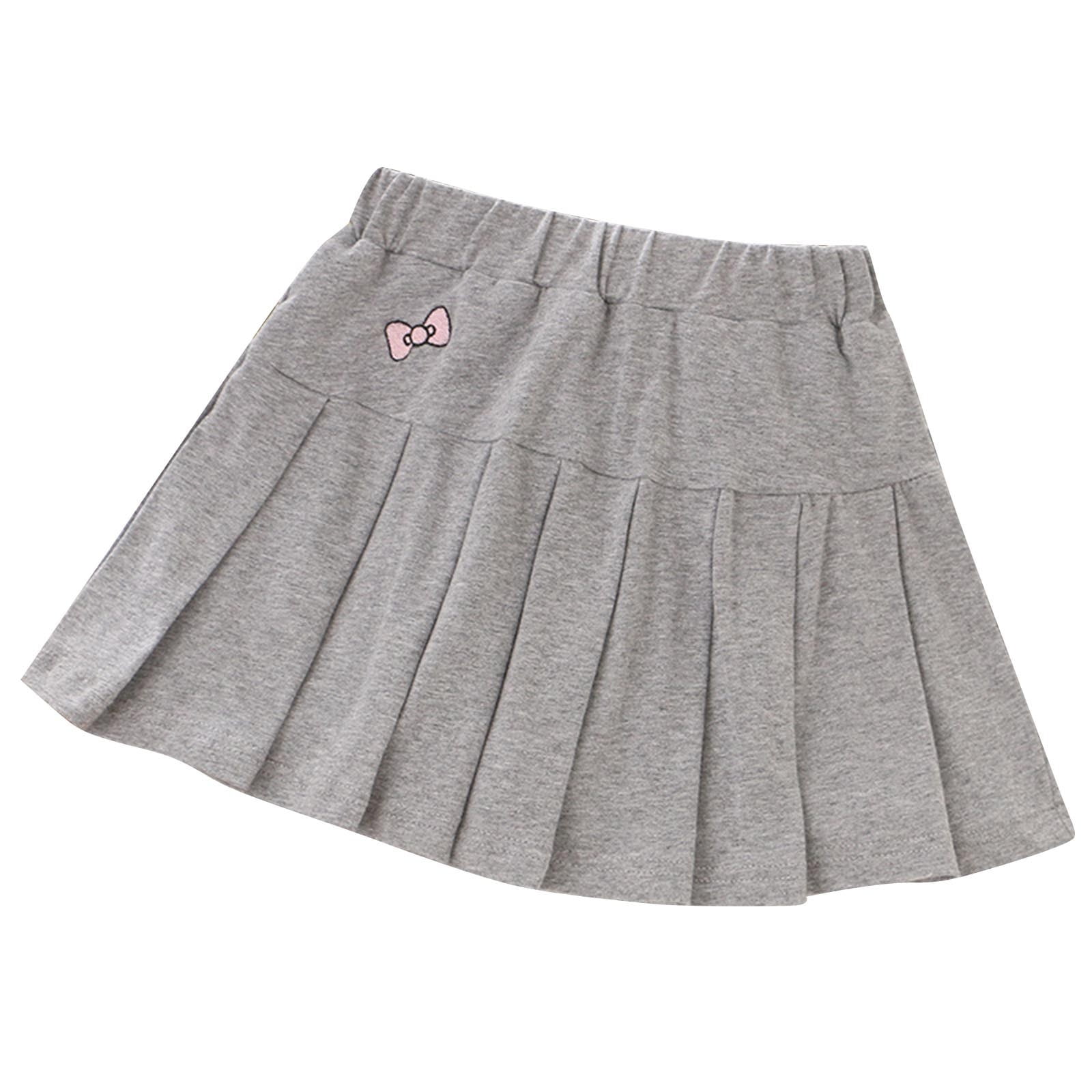 CHEEREAM Toddler Baby Girls Skirts Skorts Elastic Waist Plain Pleated ...