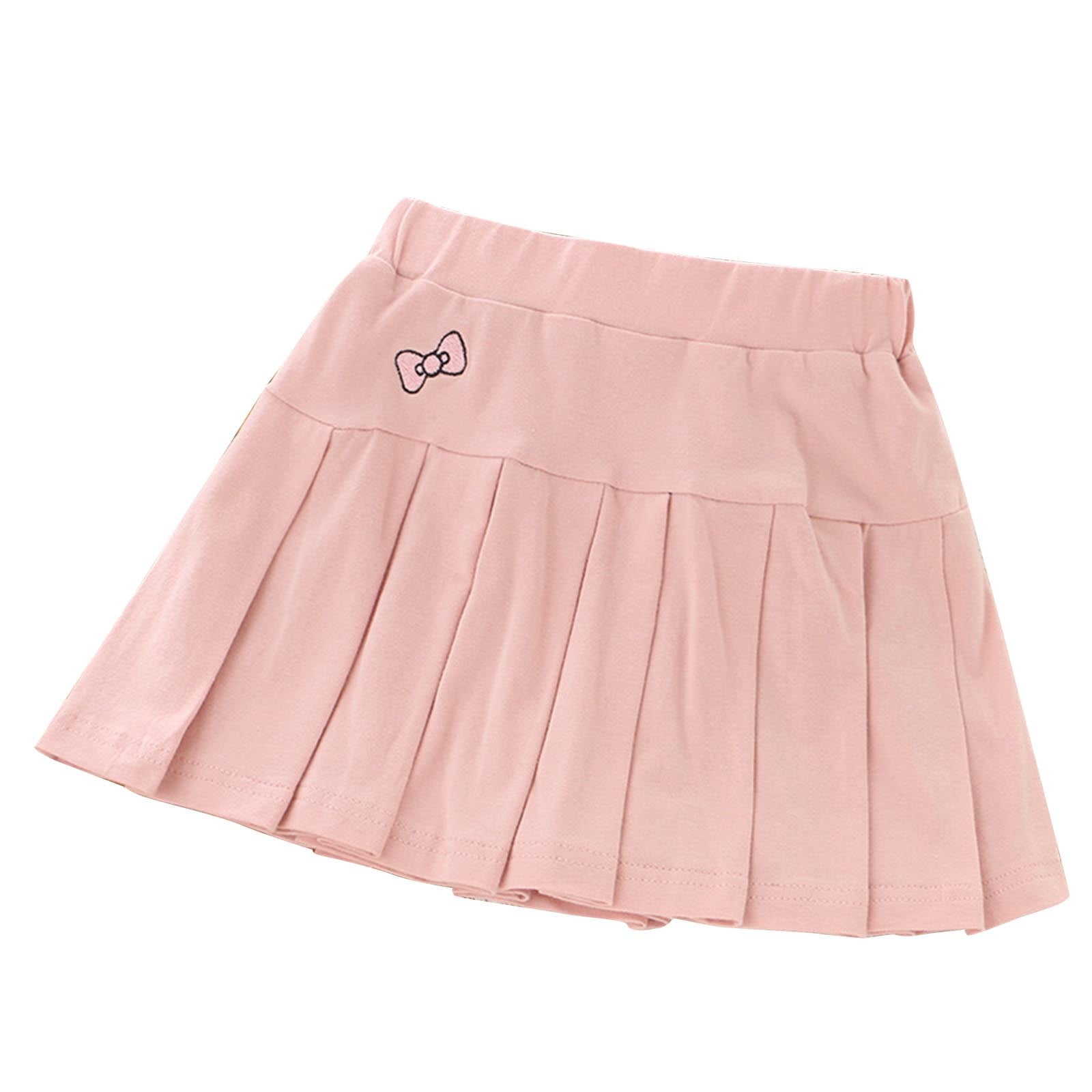 CHEEREAM Toddler Baby Girls Skirts Skorts Elastic Waist Plain Pleated ...