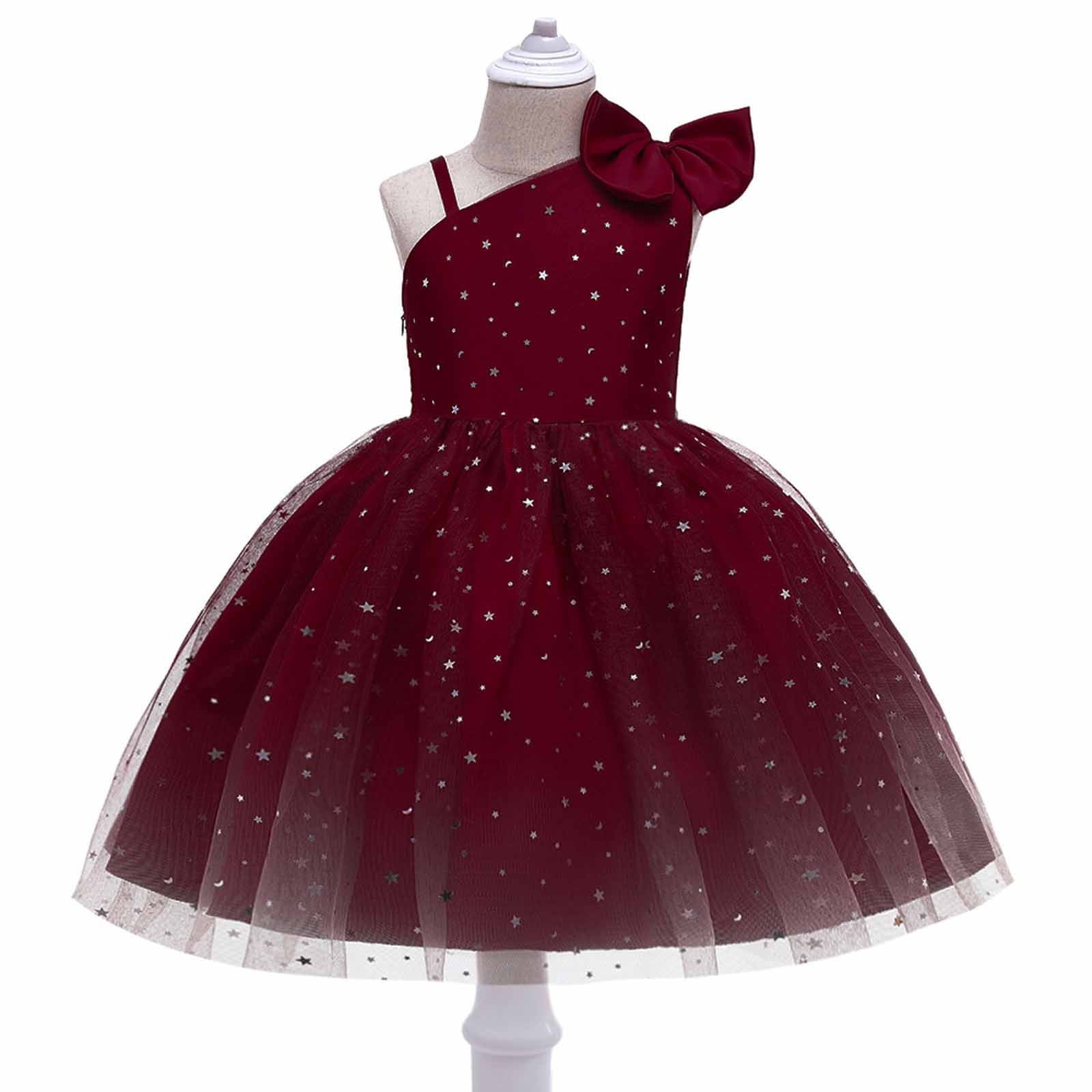 CHEEREAM Toddler Kids Girls Rainbow Pageant Birthday Princess Gown ...