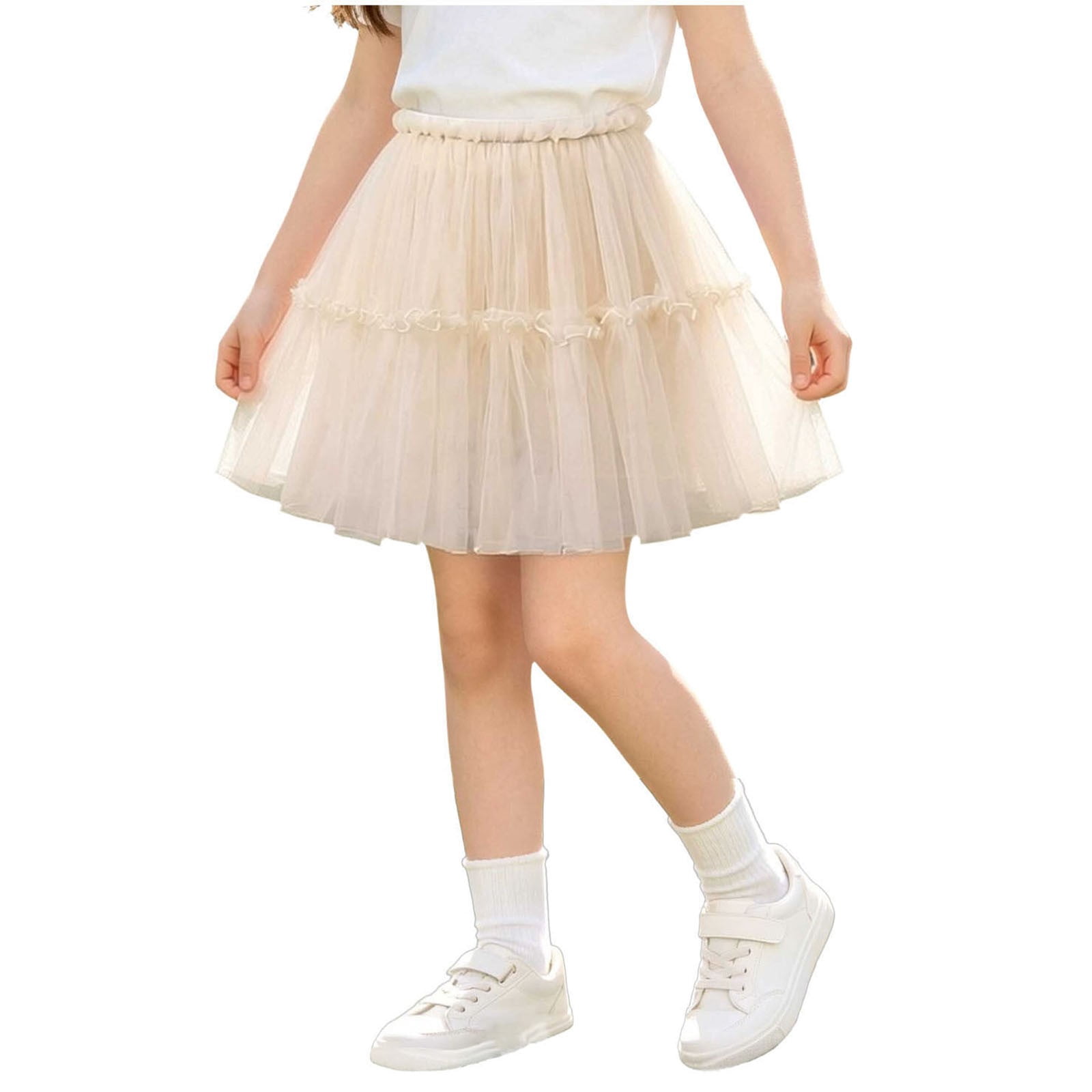 CHEEREAM Tulle Skirts For Kids Causal Summer Layered Tutu A-line Girls ...
