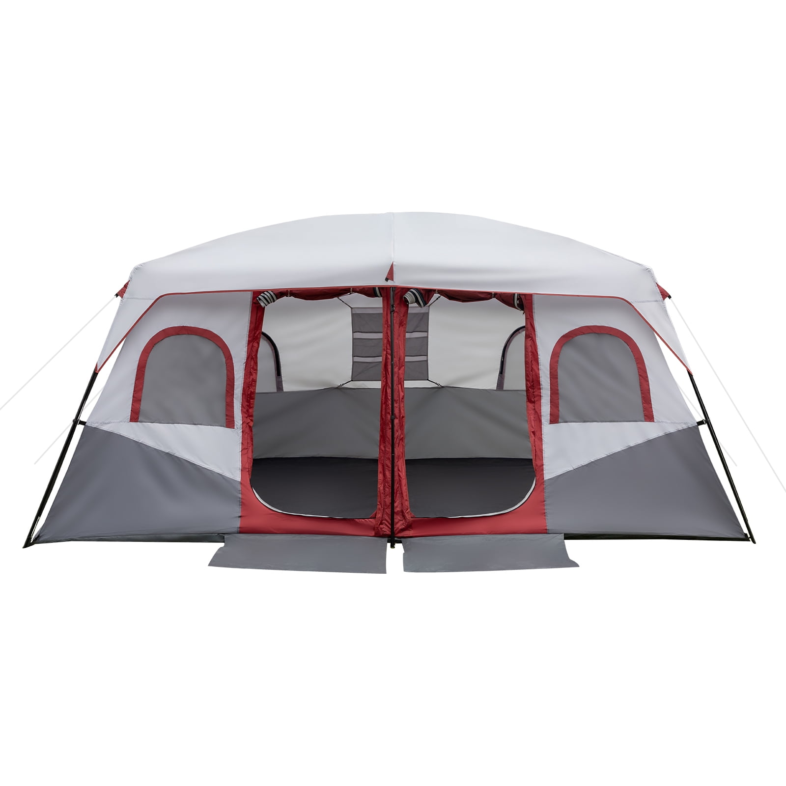 CHEERFUN 10 Person Family Cabin Tent, 2 Room Camping Tent with Storage ...