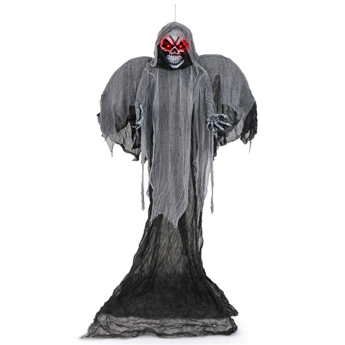 CHEERFUN 12.1 Ft Skeleton Ghost Halloween Decoration with Glowing Red ...