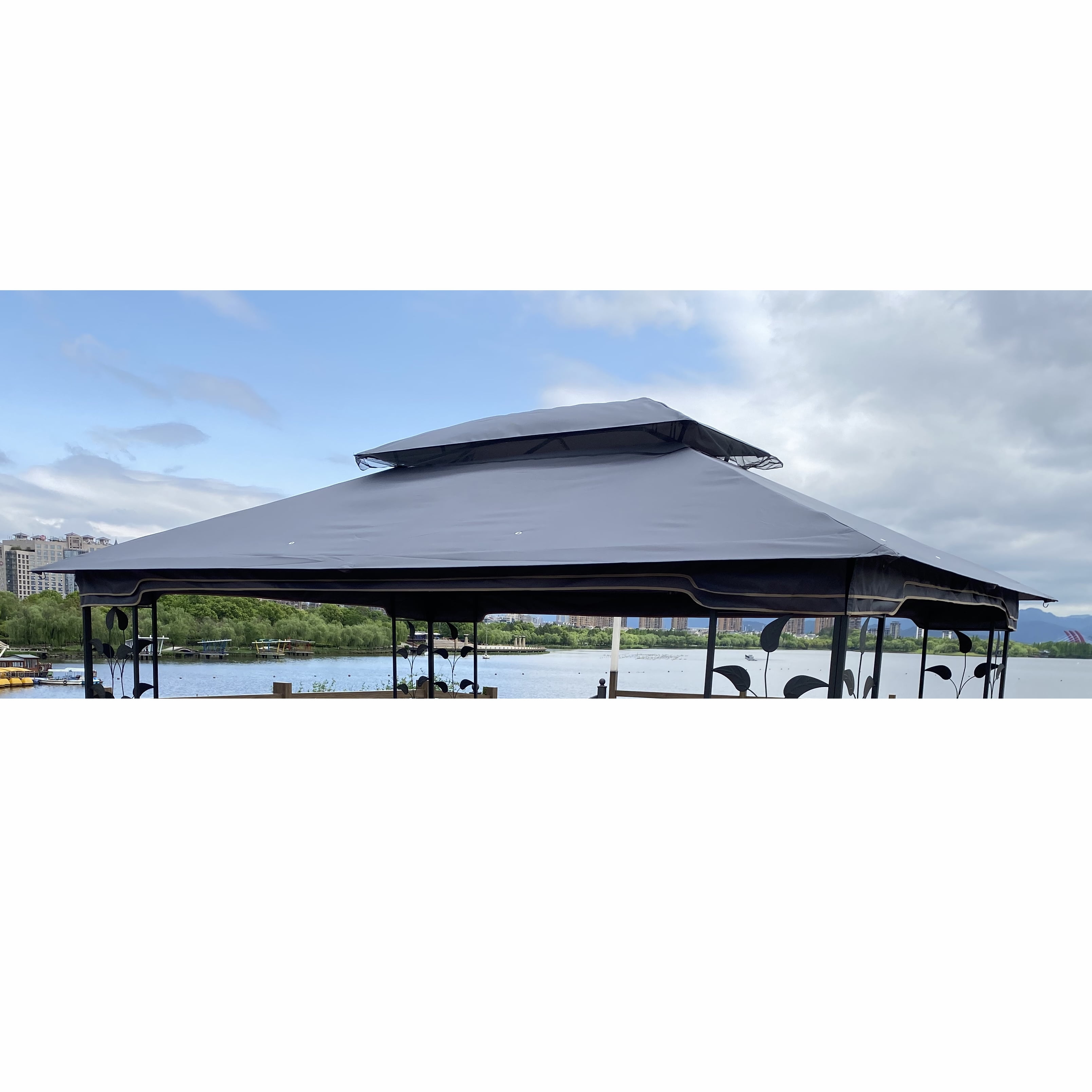 CHEERFUN 13x10 Ft Patio Gazebo Replacement Canopy Top, Double Roof ...