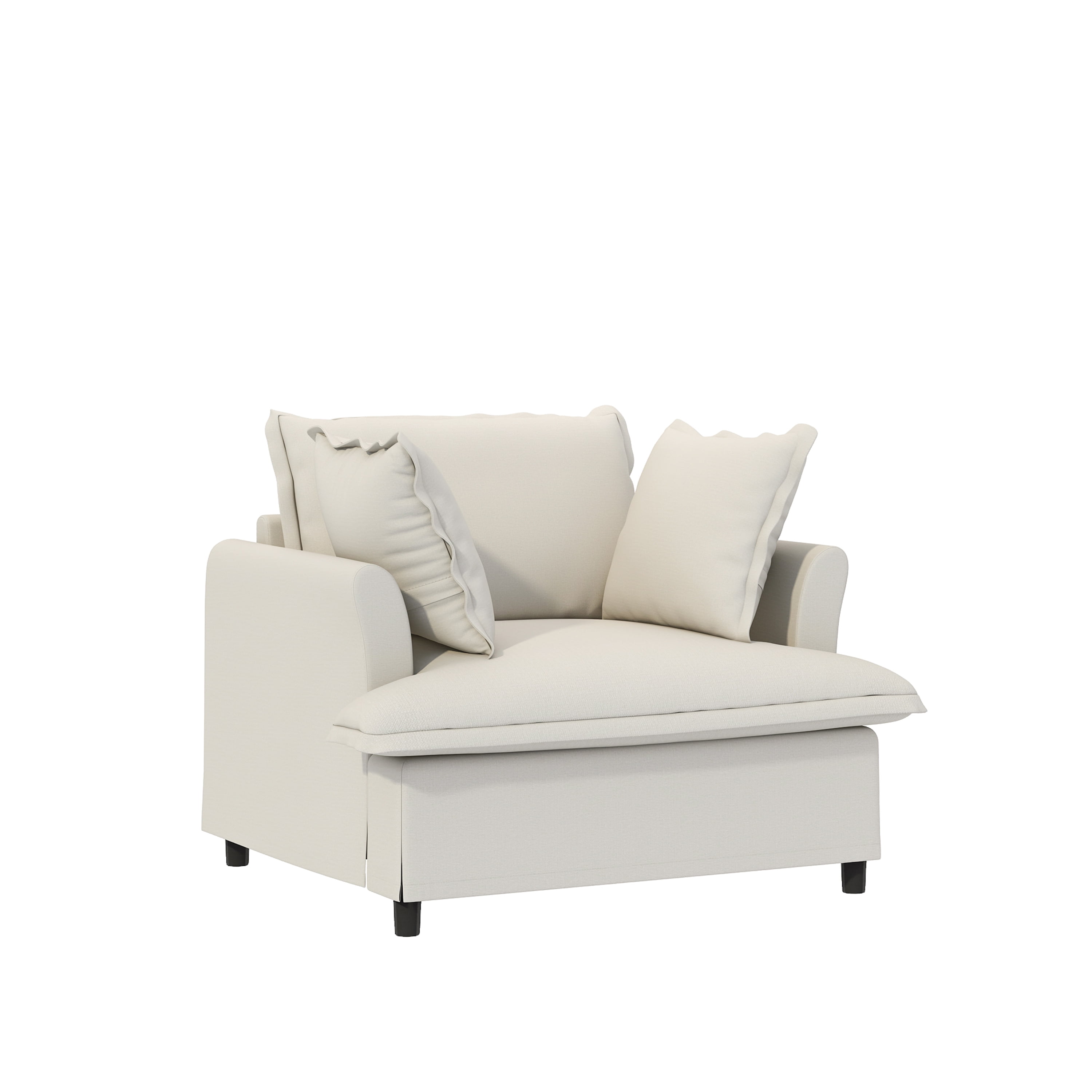 CHEERFUN 37' Oversized Single Seat Sofa Module, Wide Chenille Armchair ...