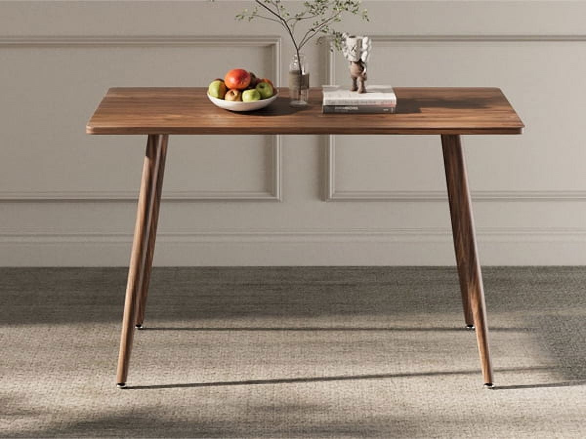 CHEERFUN 47'' Modern Minimalist MDF Dining Table, Walnut Metal Legs ...