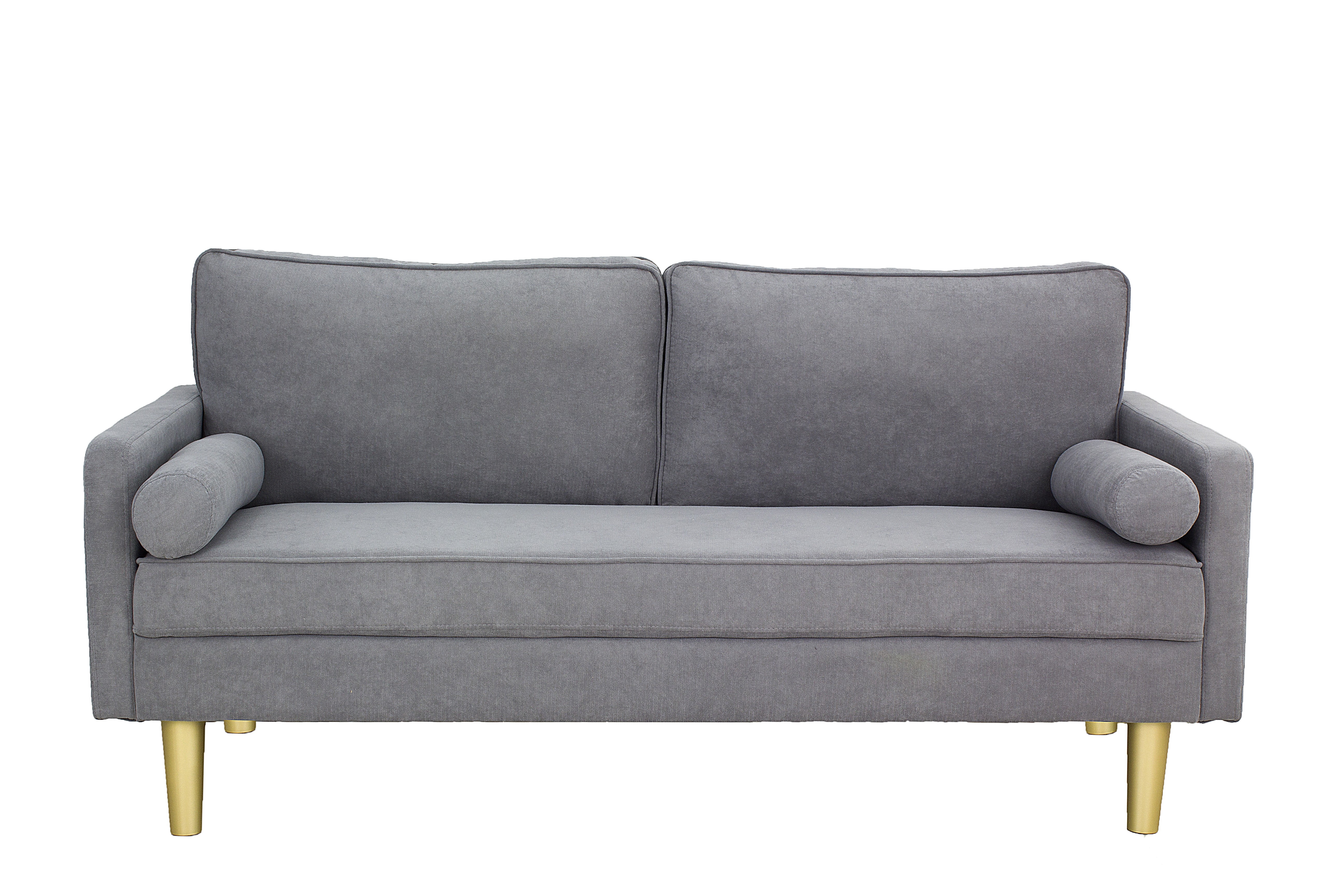 CHEERFUN 65.4" Linen Sofa Couch with 2 Pillows, 3 Seater Modern Couches ...