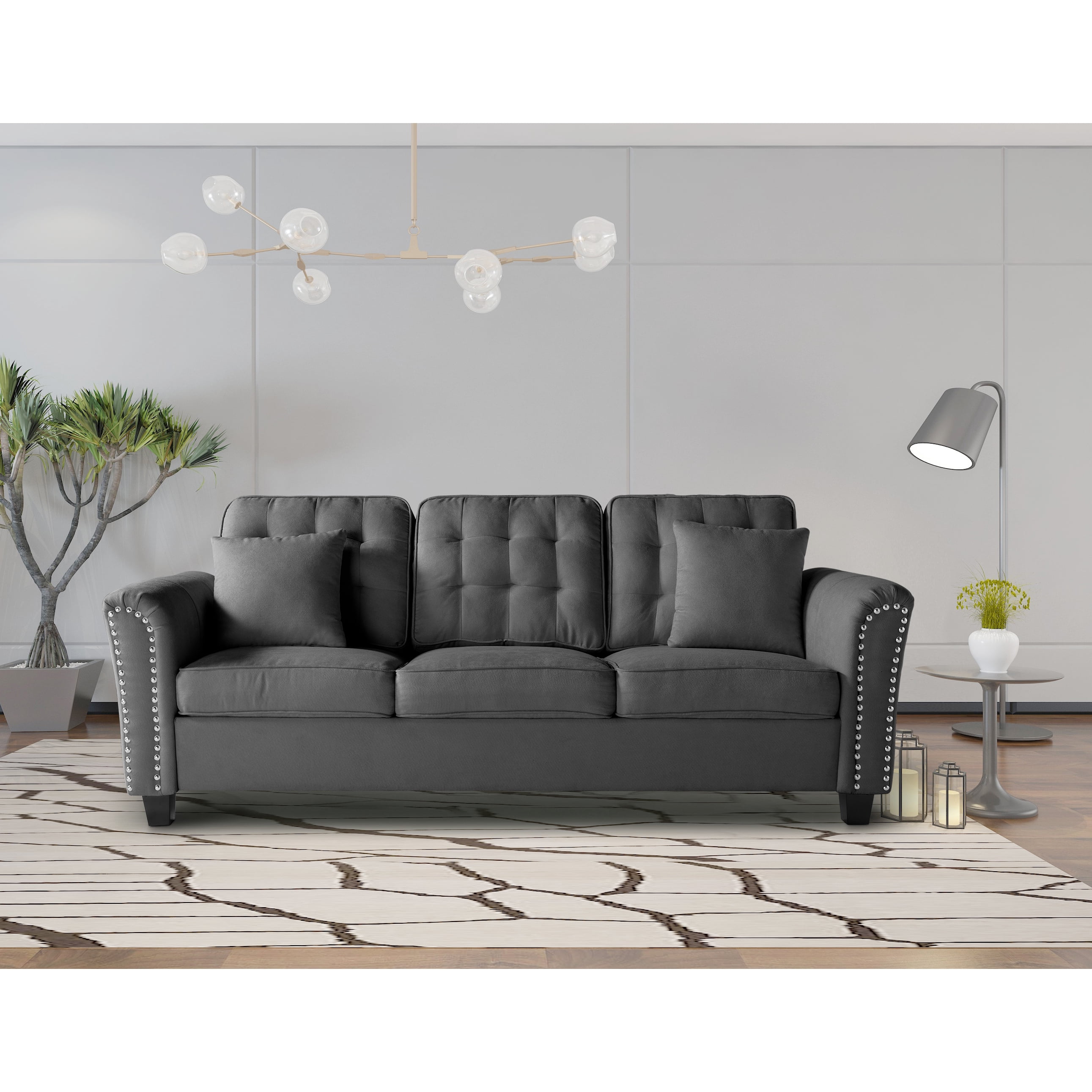 CHEERFUN 85.4 Inch Flare Arm Sofa for Living Room Bedroom Apartment ...