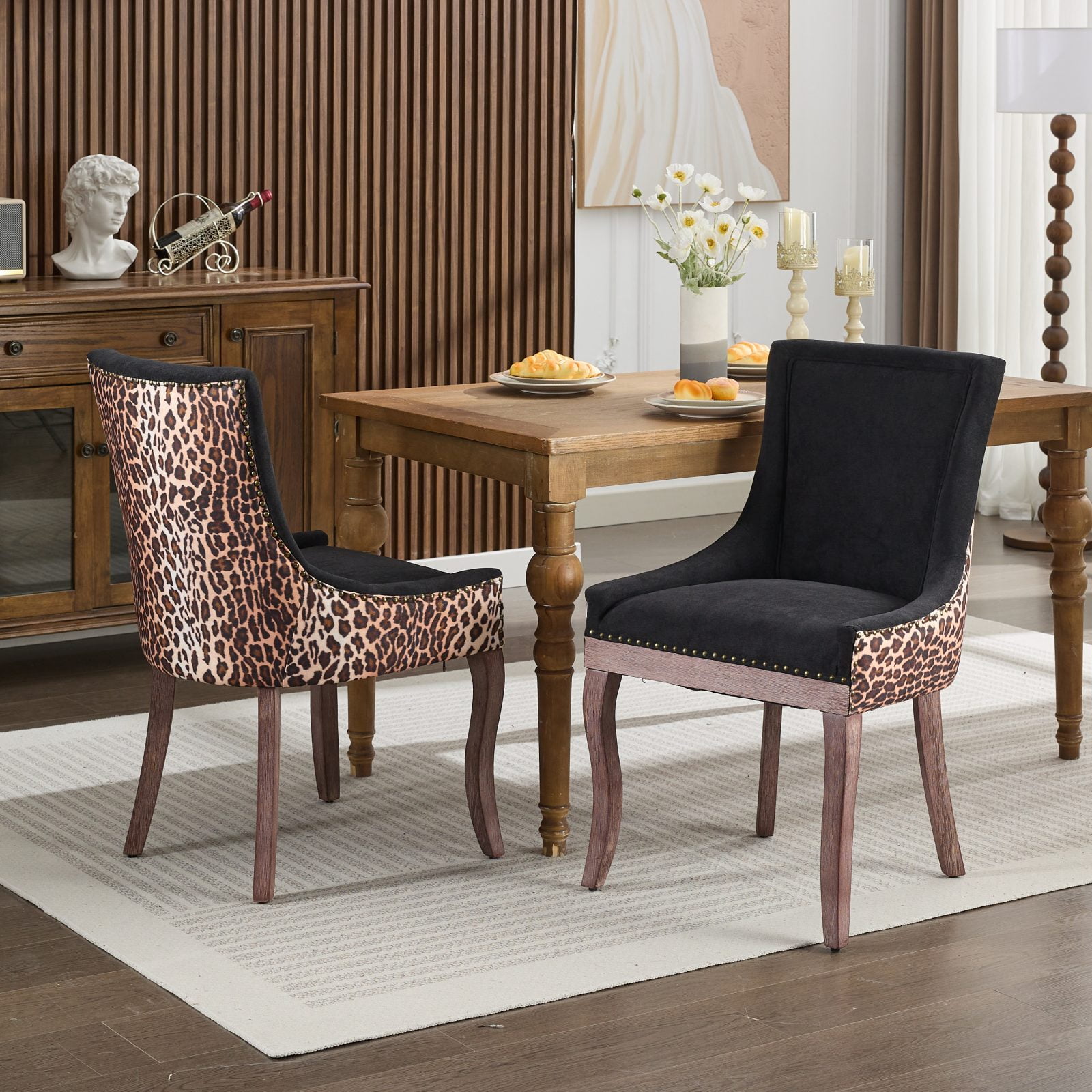 CHEERFUN A&A Furniture Ultra Side Leopard Print Dining Chair, Thickened ...