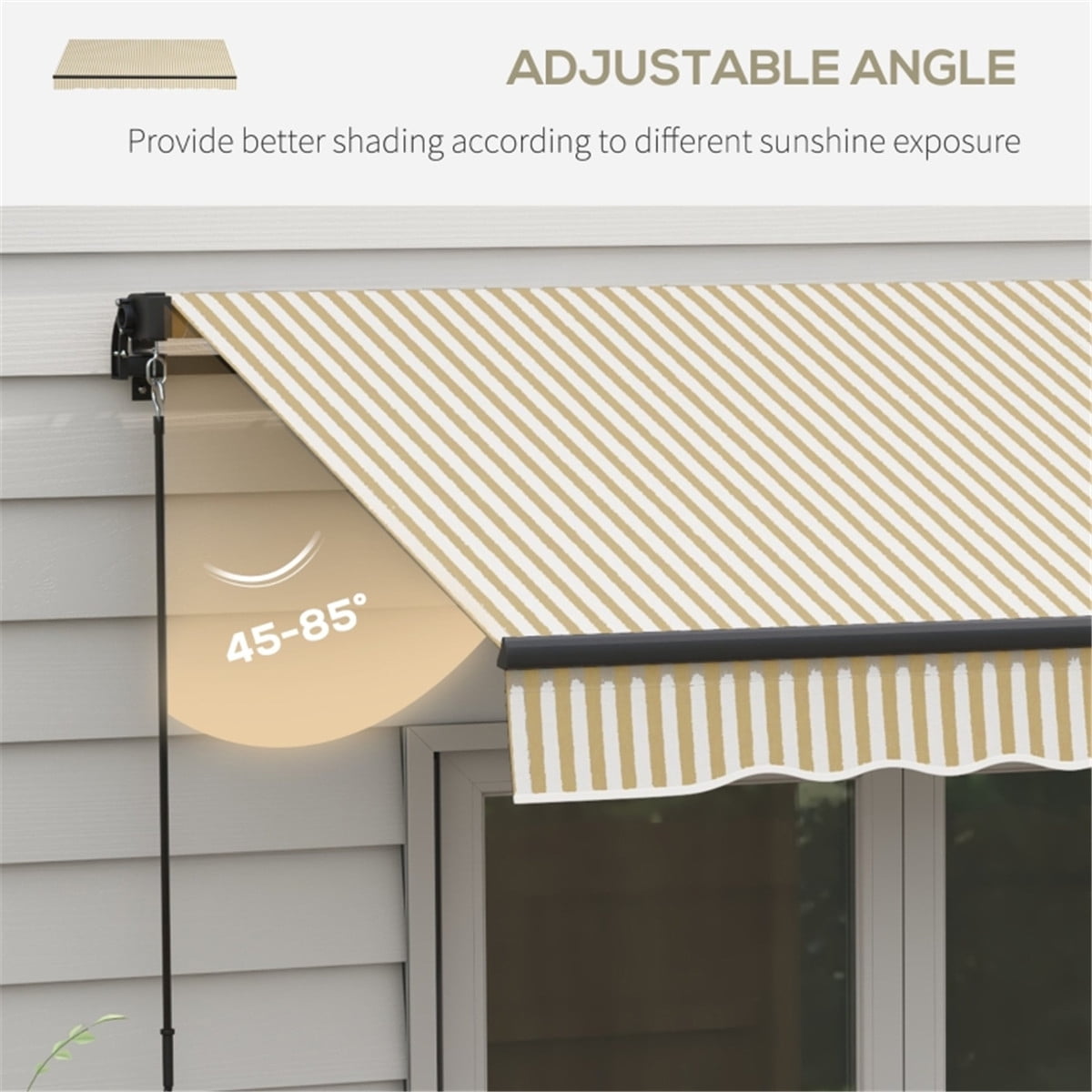 CHEERFUN Adjustable Window Awning for Outdoor Shade, Retractable Sun ...
