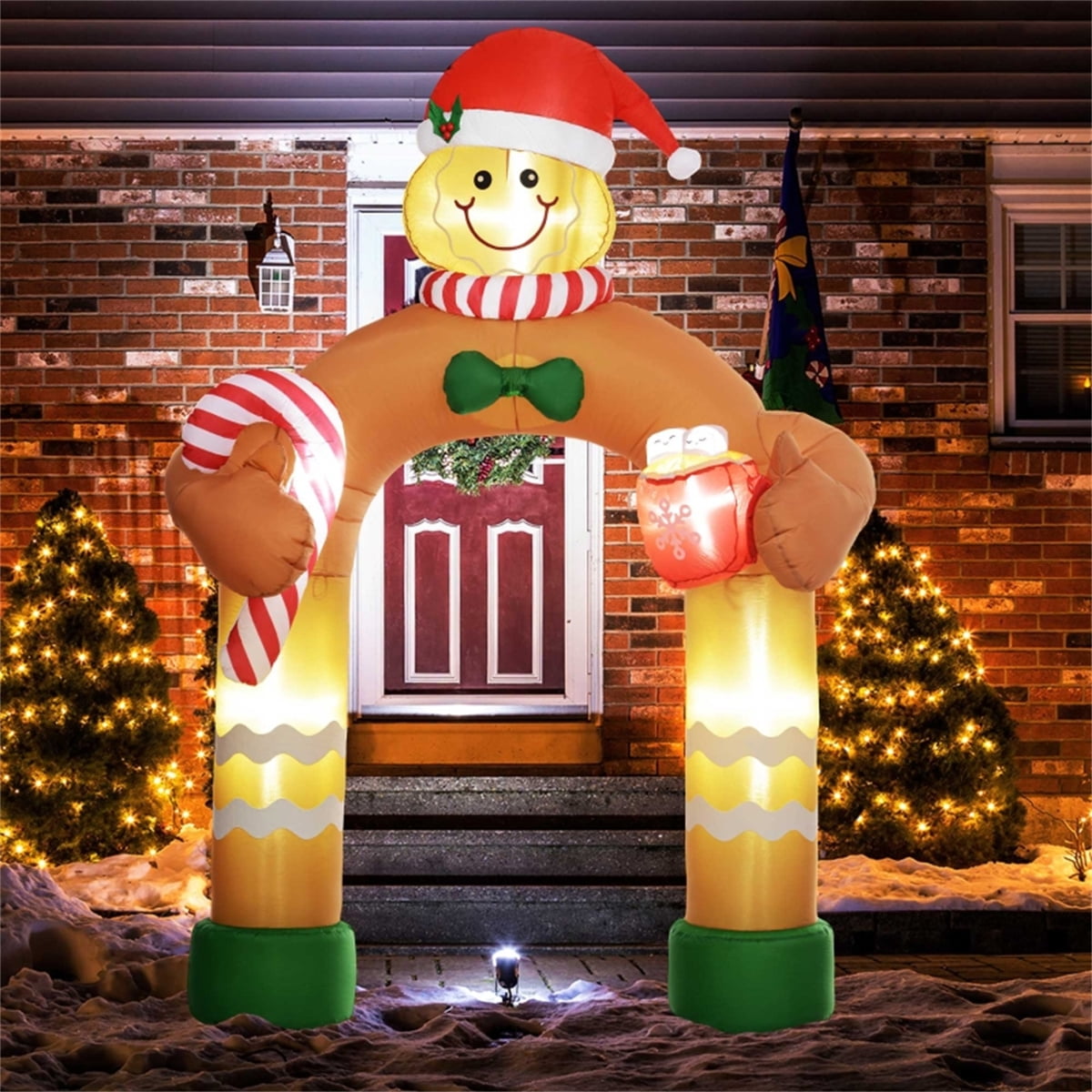 CHEERFUN Christmas Inflatable Gingerbread Arch with LED Lights ...