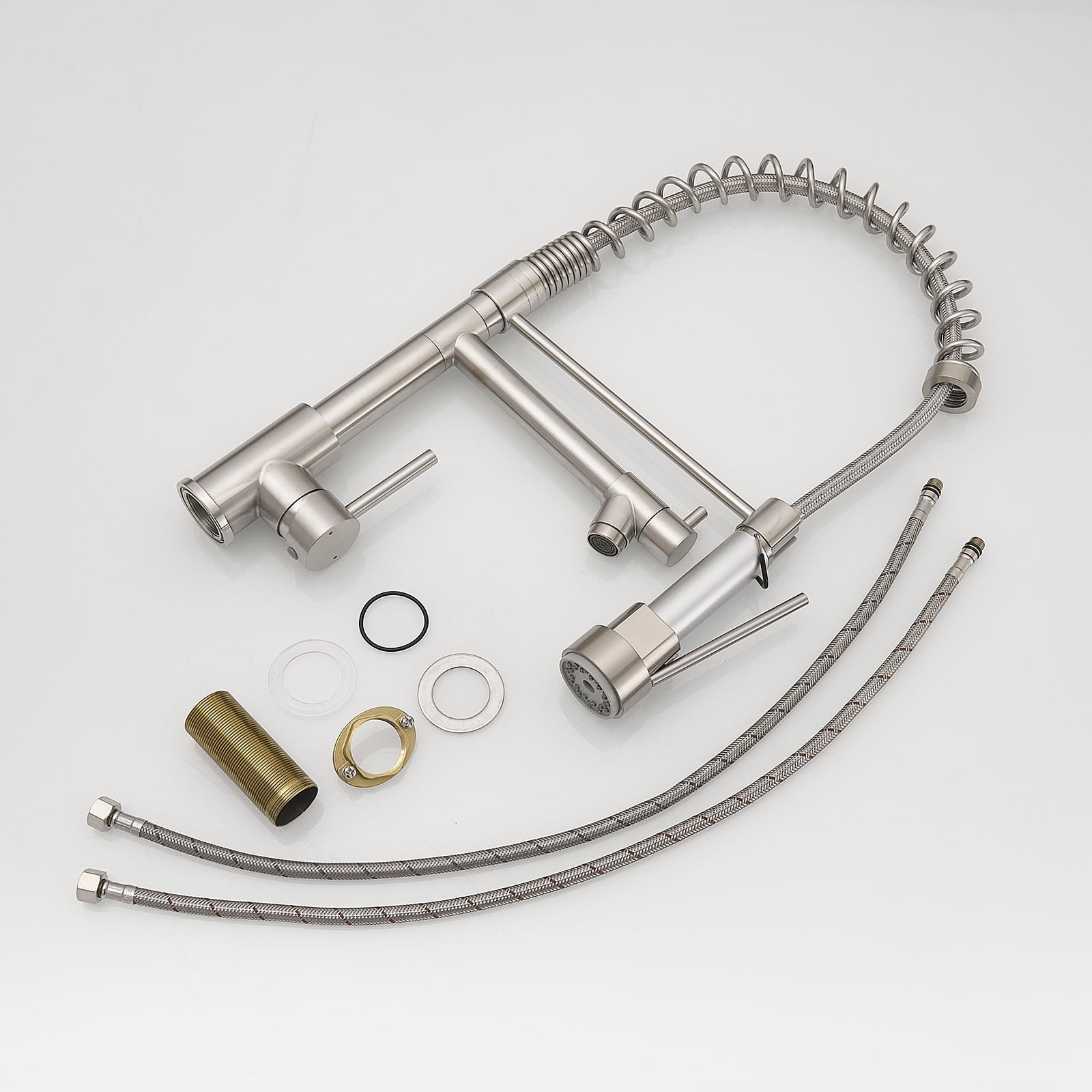 CHEERFUN Commercial Kitchen Faucet with Pull Down Sprayer, Stainless ...