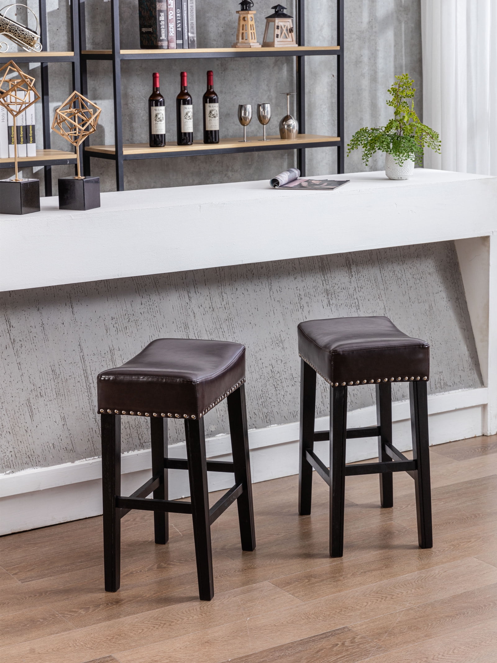 CHEERFUN Counter Height 26' Bar Stools for Kitchen Counter, Backless ...