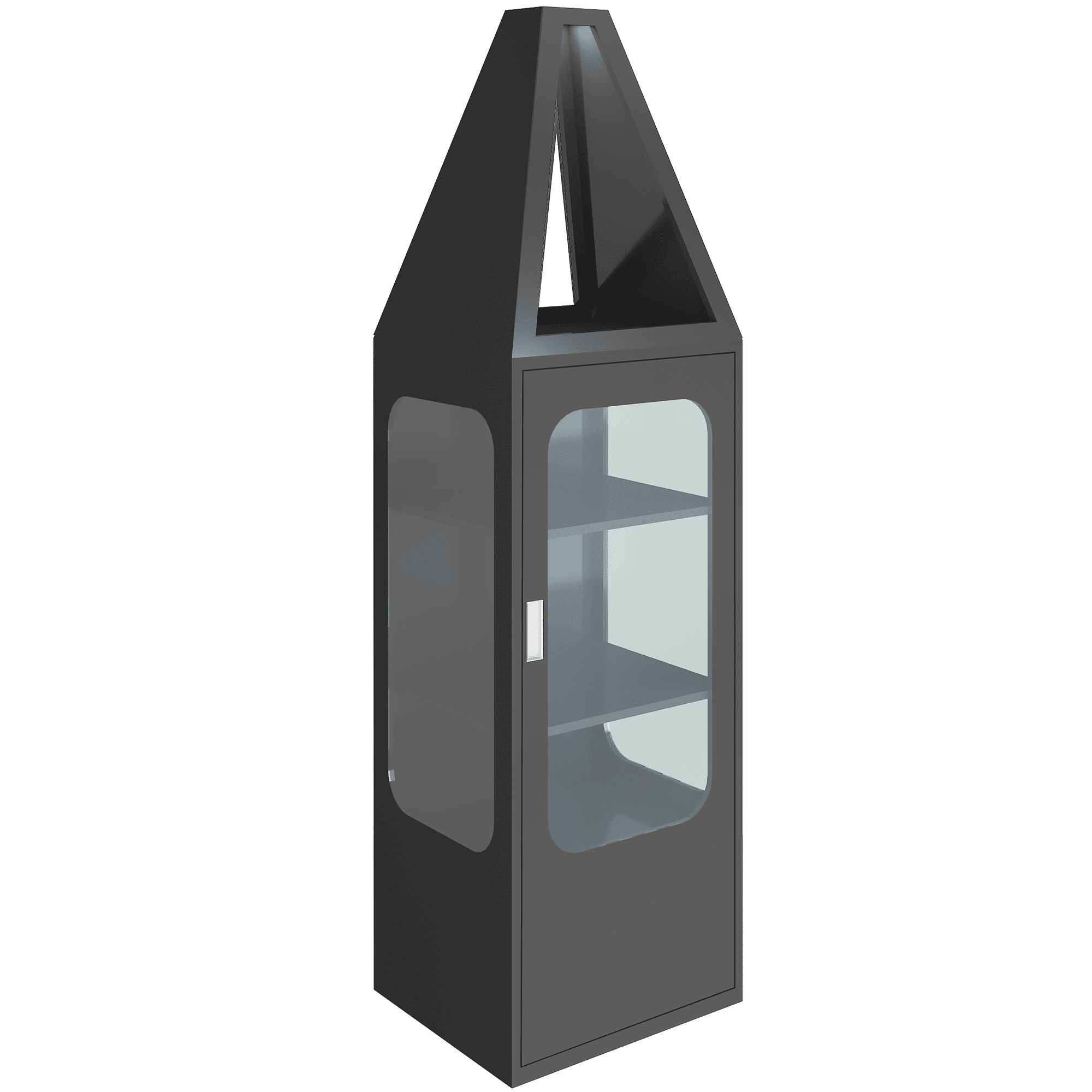 CHEERFUN Display Cabinet with Glass Doors, 3 Adjustable Shelves, Floor ...