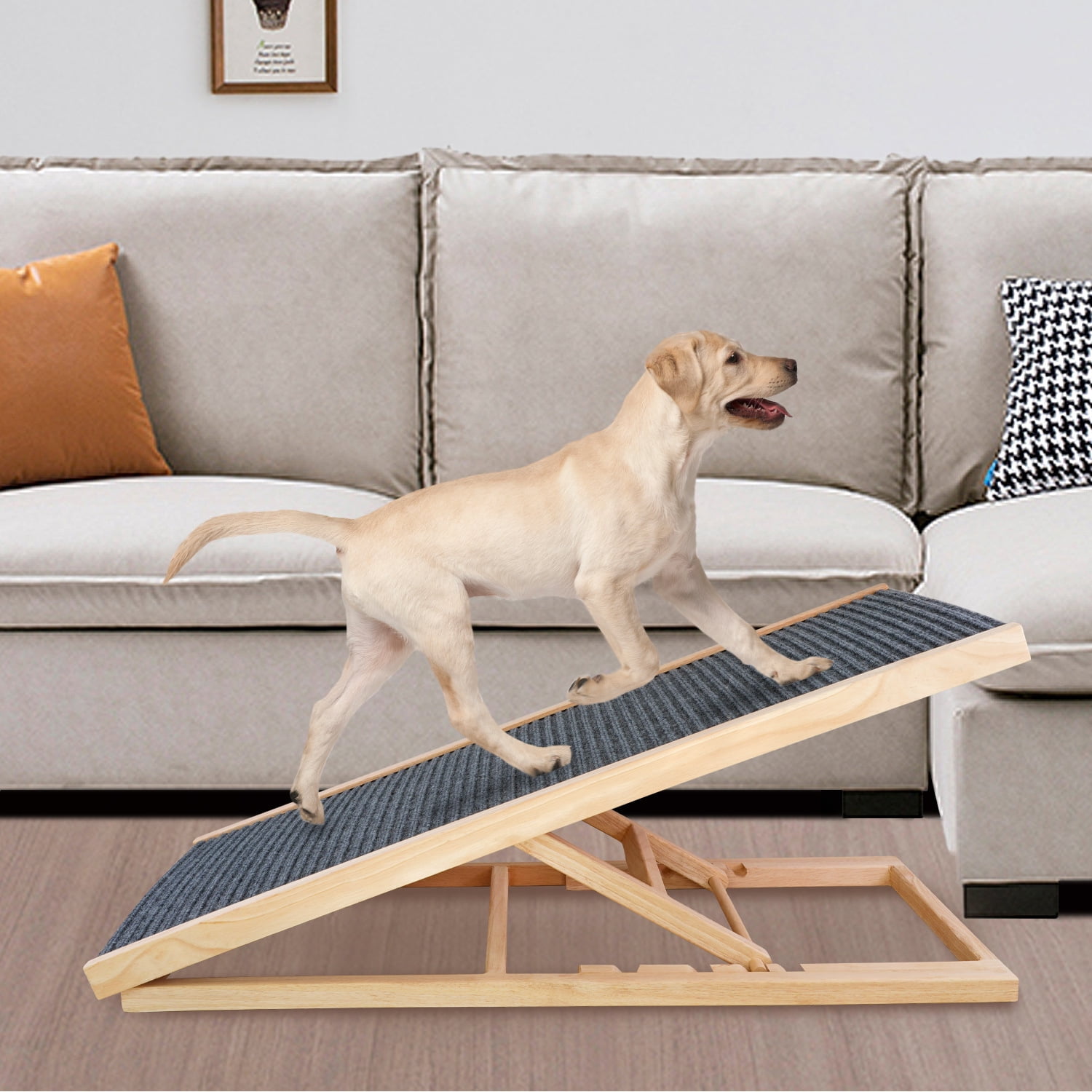 CHEERFUN Dog Ramp for Bed, Adjustable Pet Ramp with Non-Slip Surface ...