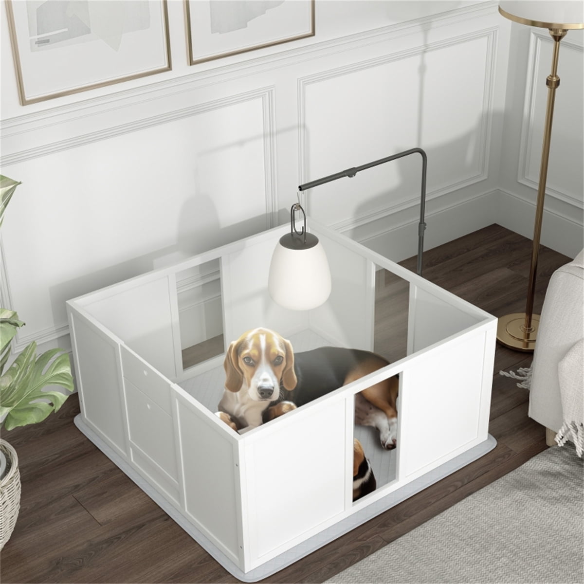 CHEERFUN Dog Whelping Box for Puppies, Durable Dog House, Pet Playpen ...