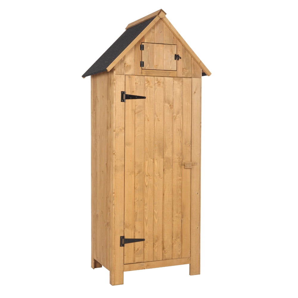 CHEERFUN Fir Wood Arrow Shed with Single Door Wooden Garden Shed ...