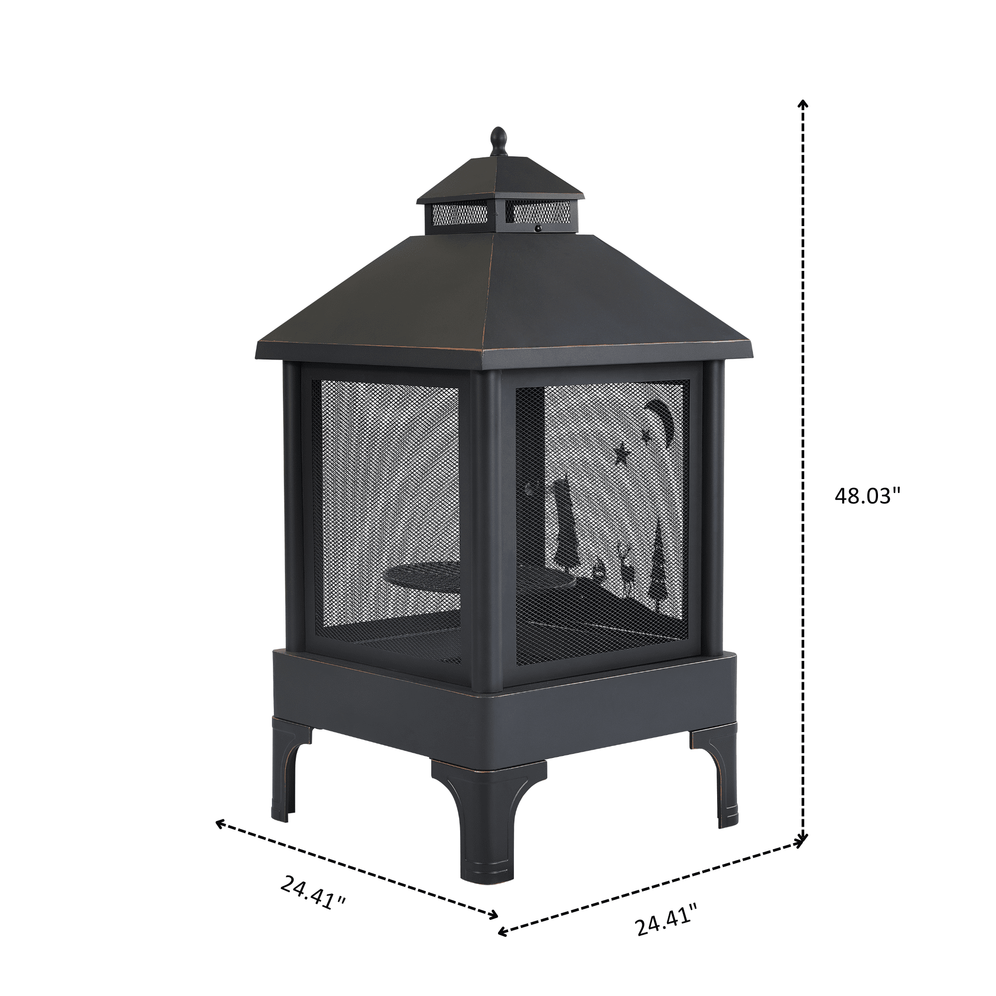 CHEERFUN Garden Metal Outdoor Heating Furnace for Backyard Fire Pit ...
