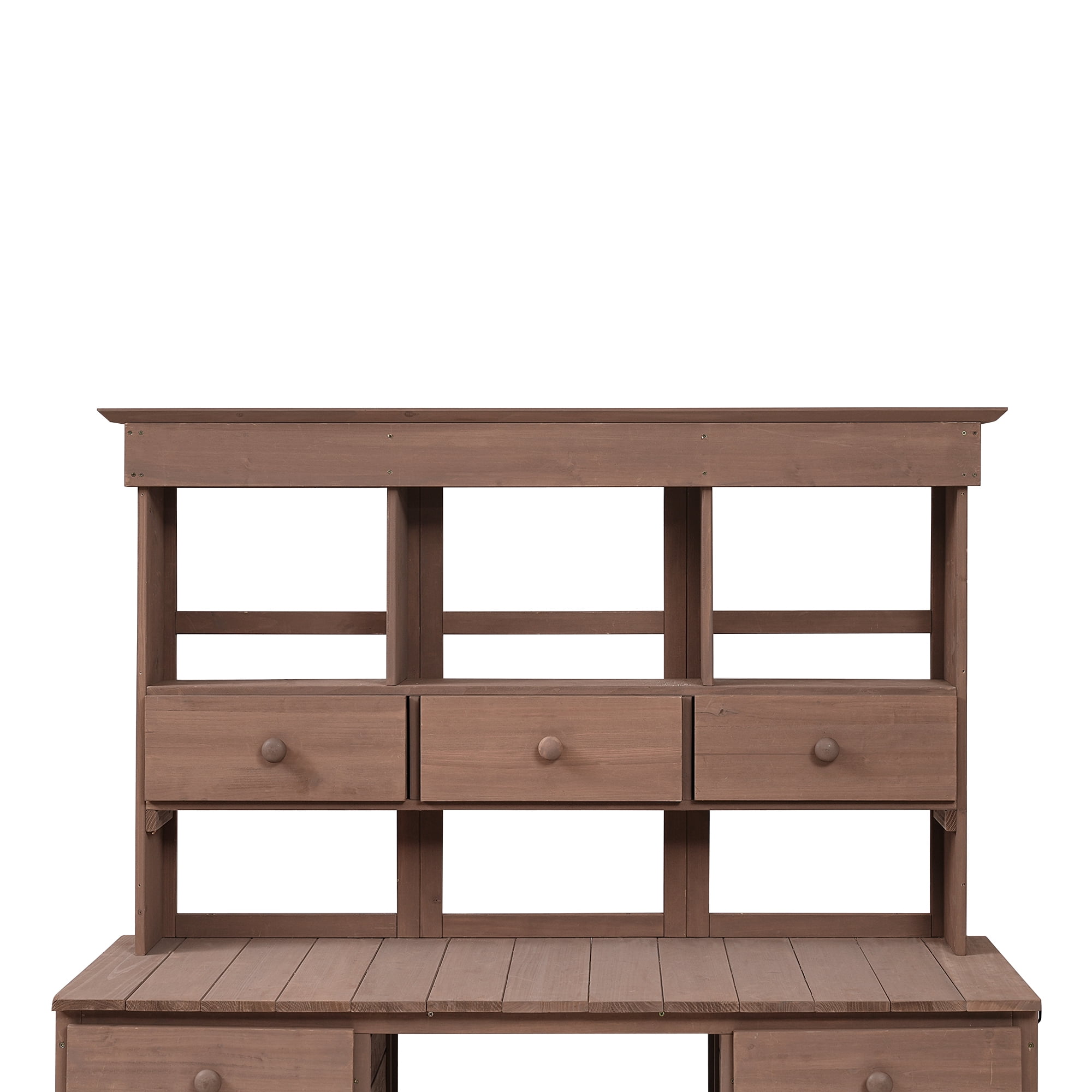 CHEERFUN Garden Potting Bench Table, Rustic Brown Design with Storage ...