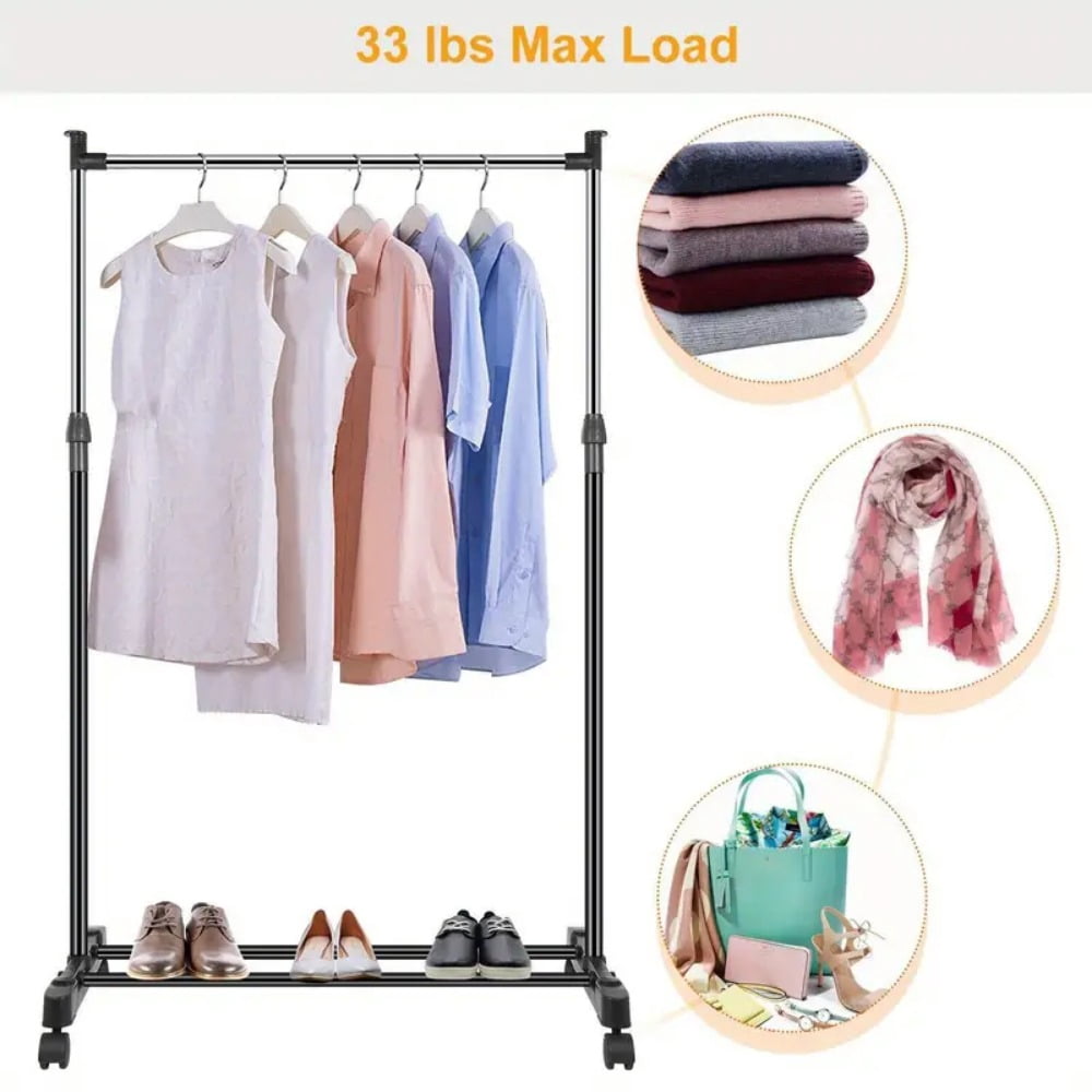 CHEERFUN Garment Racks Adjustable Height 3ft-5.18ft, Foldable Clothes ...