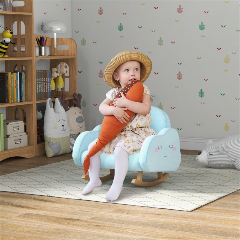 CHEERFUN Kids Rocking Chair with Soft Cushion, Toddler Rocker Armchair ...