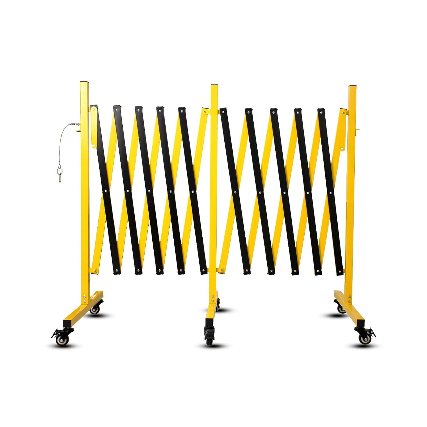 CHEERFUN Metal Expandable Barricade, 17FT Portable Retractable Security ...