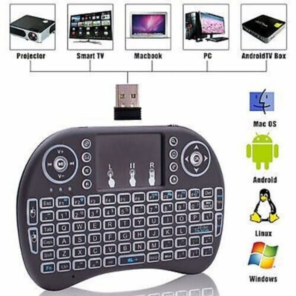 CHEERFUN Mini i8 Wireless Keyboard 2.4G with Touchpad for PC, Smart TV ...