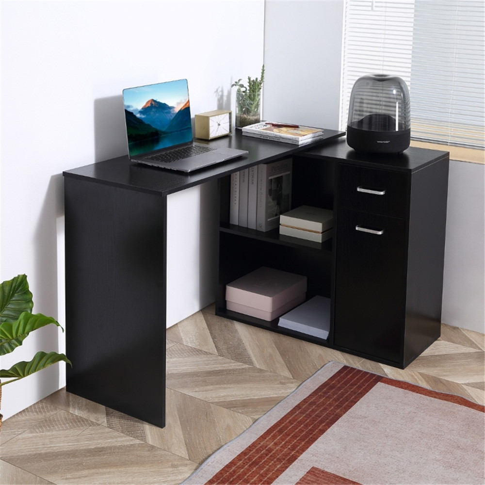 CHEERFUN Modern Office Computer Desk with Storage Shelves and Drawers ...