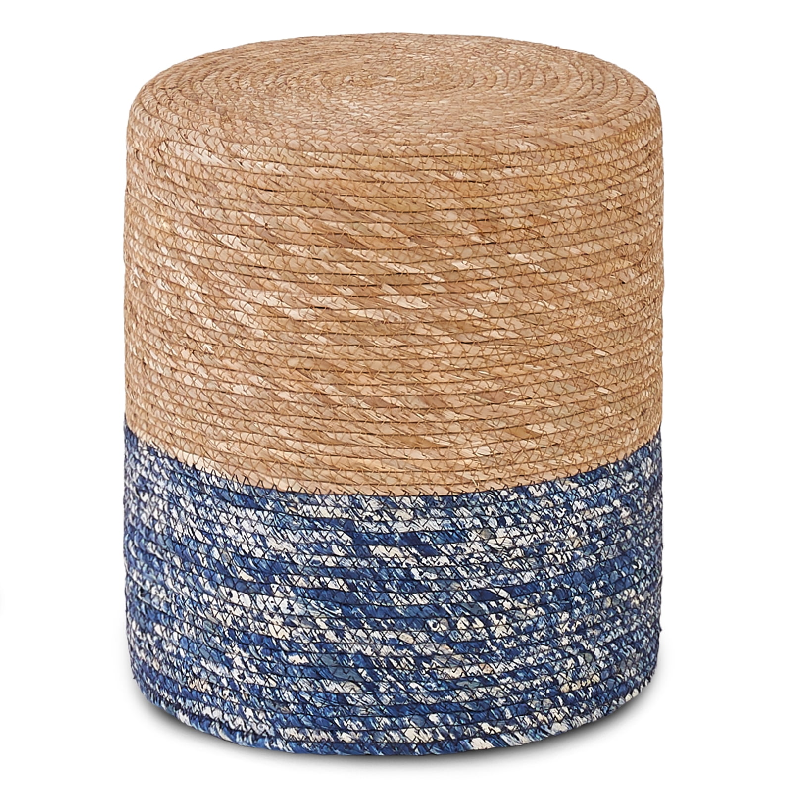 CHEERFUN Ottoman Pouf, Natural Seagrass Poufs, Handwoven Round ...