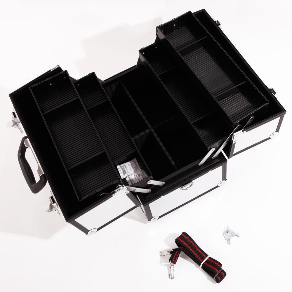 CHEERFUN SM-2083 Aluminum Alloy Makeup Train Case Jewelry Box Organizer ...