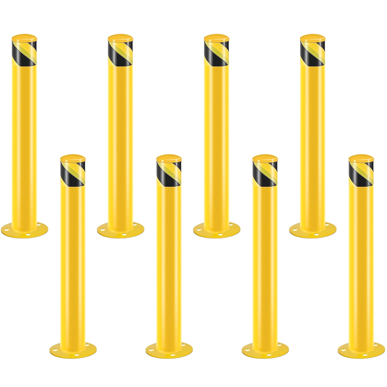CHEERFUN Safety Bollard Post, 42 Inch Steel Bollards, 3 Inch Diameter ...
