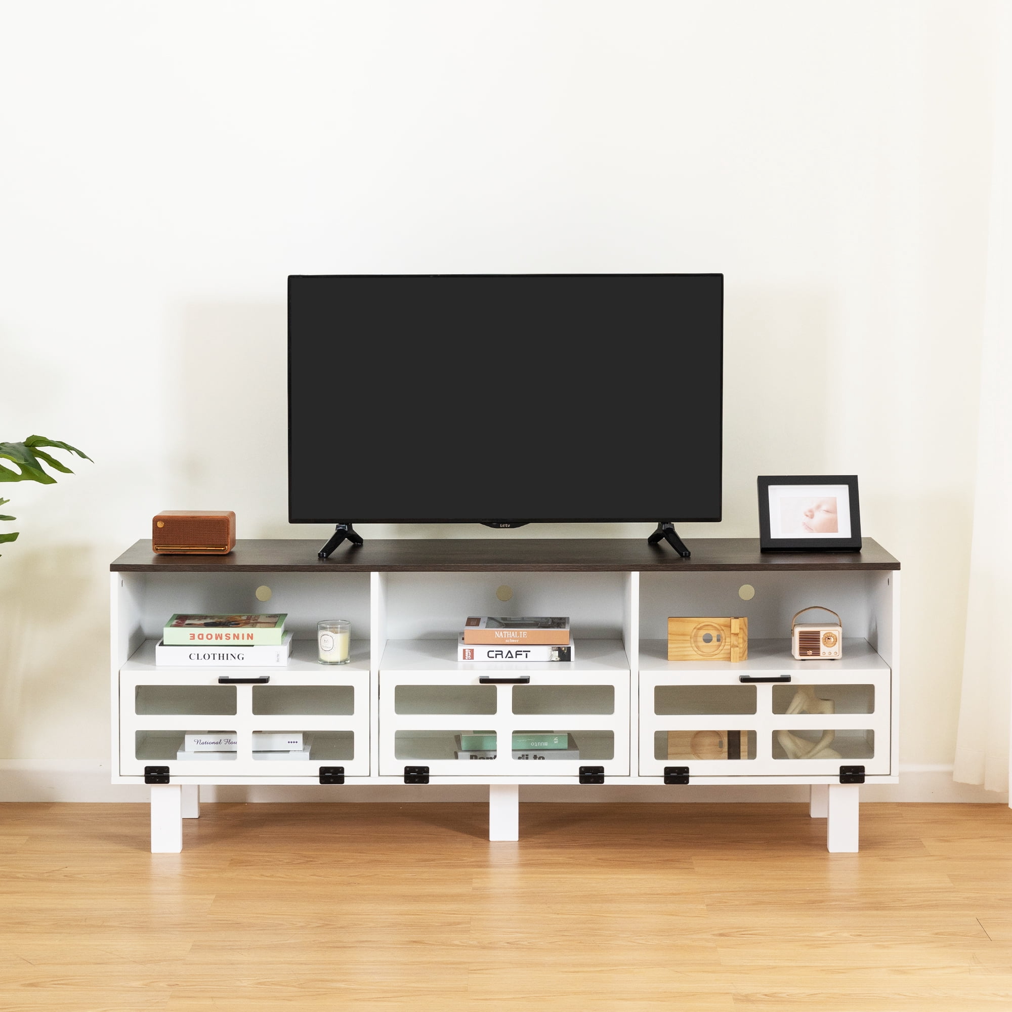CHEERFUN TV Stand, TV Cabinet, American Country Style TV Locker with ...