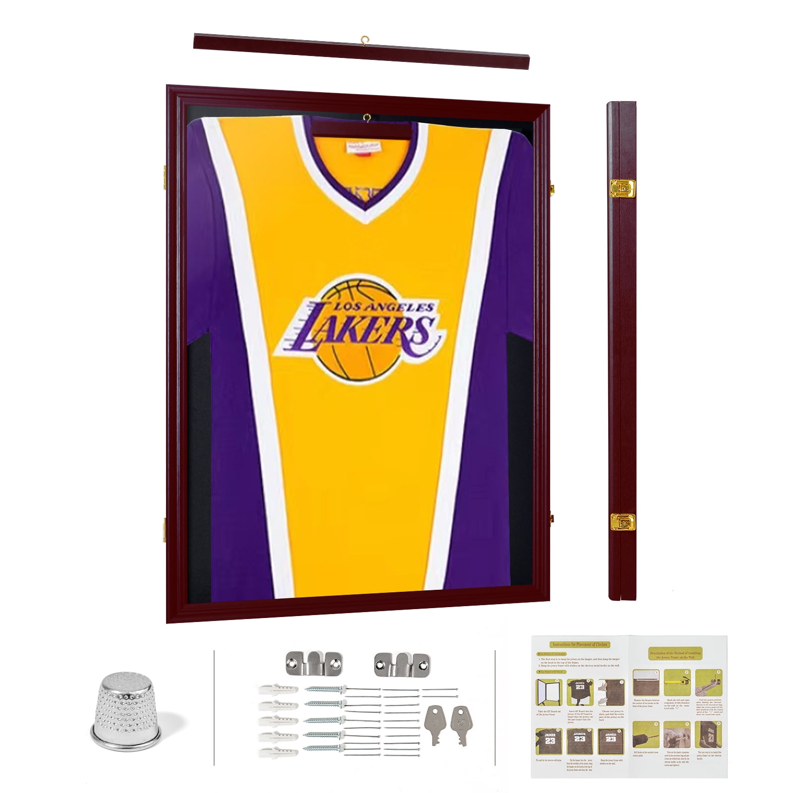 CHEERFUN Wall Mounted Shirt Display Frame with UV Resistant Acrylic and ...