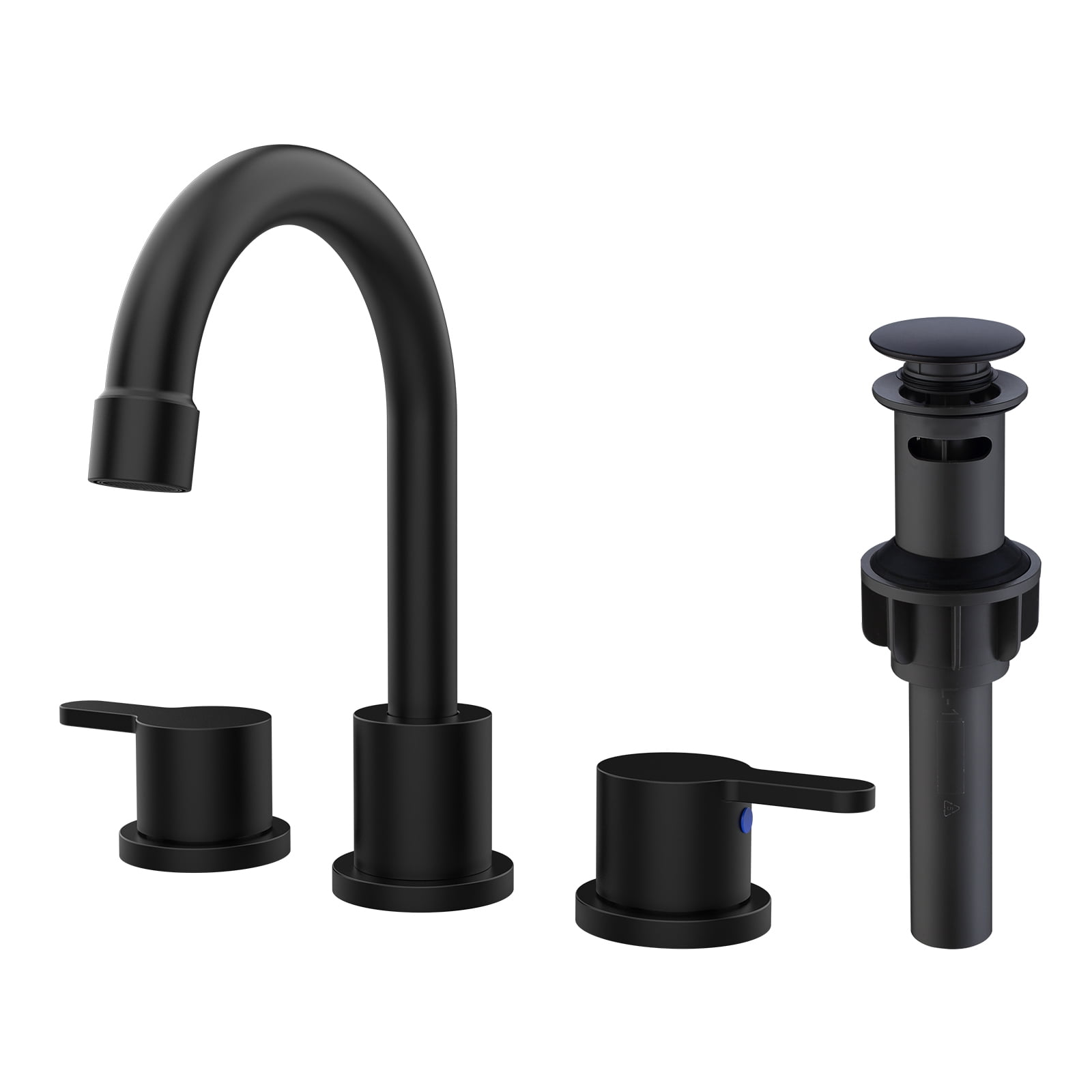 CHEERFUN Widespread Bathroom Sink Faucet Matte Black 2 Handle 8 Inch 3 ...
