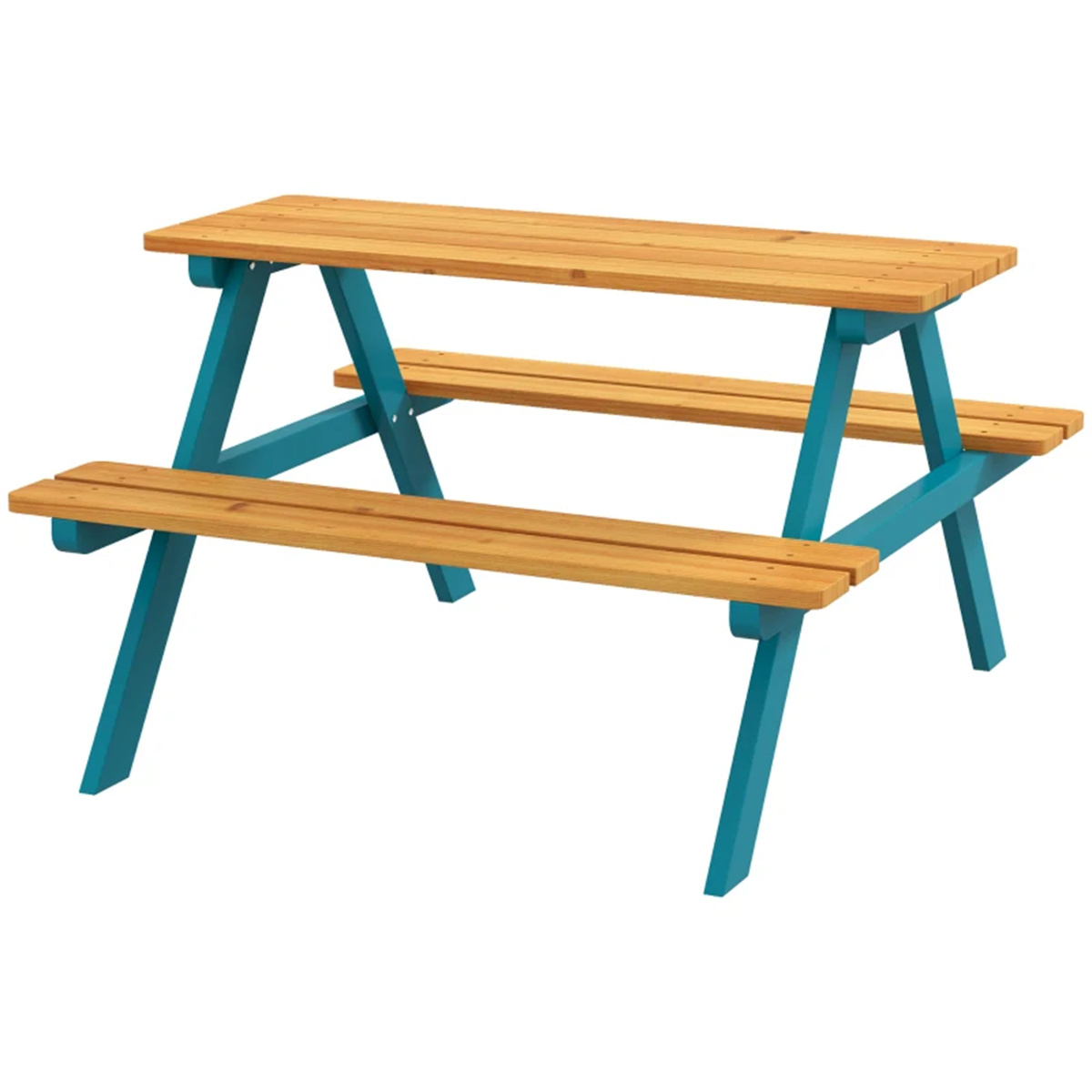CHEERFUN Wooden Outdoor Children's Picnic Table with Benches - Durable ...