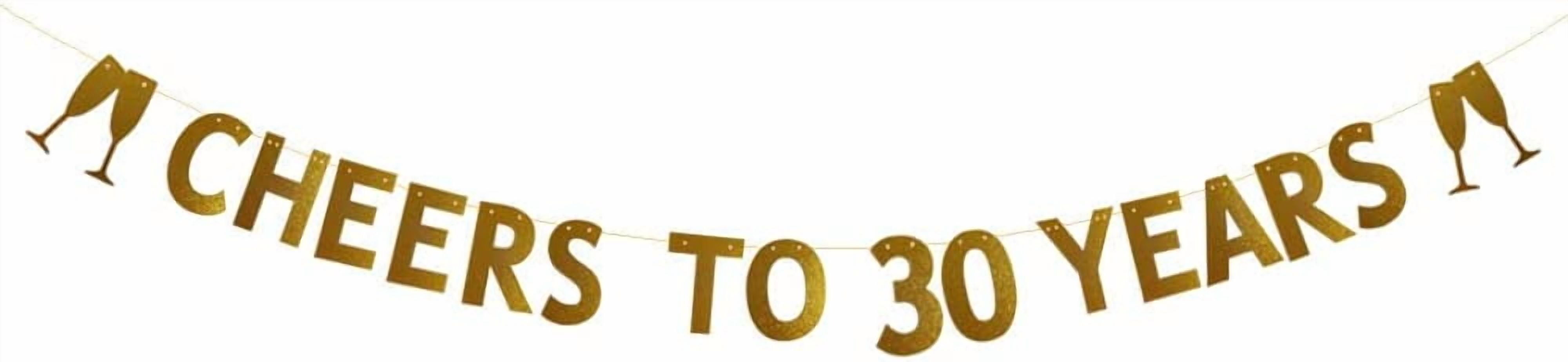 CHEERS TO 30 YEARS Banner for 30th Birthday/Wedding Anniversary Party ...