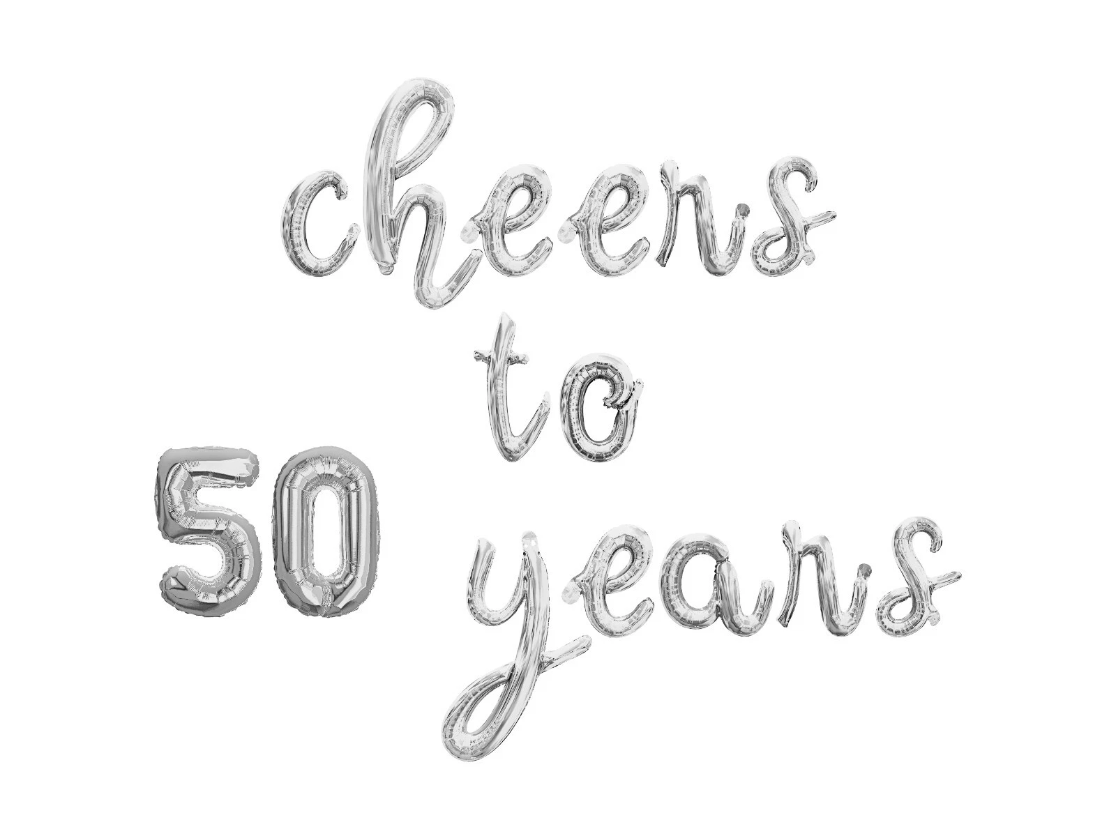 CHEERS TO 50 YEARS Cursive Letter Balloon Banner - 50th Birthday or ...